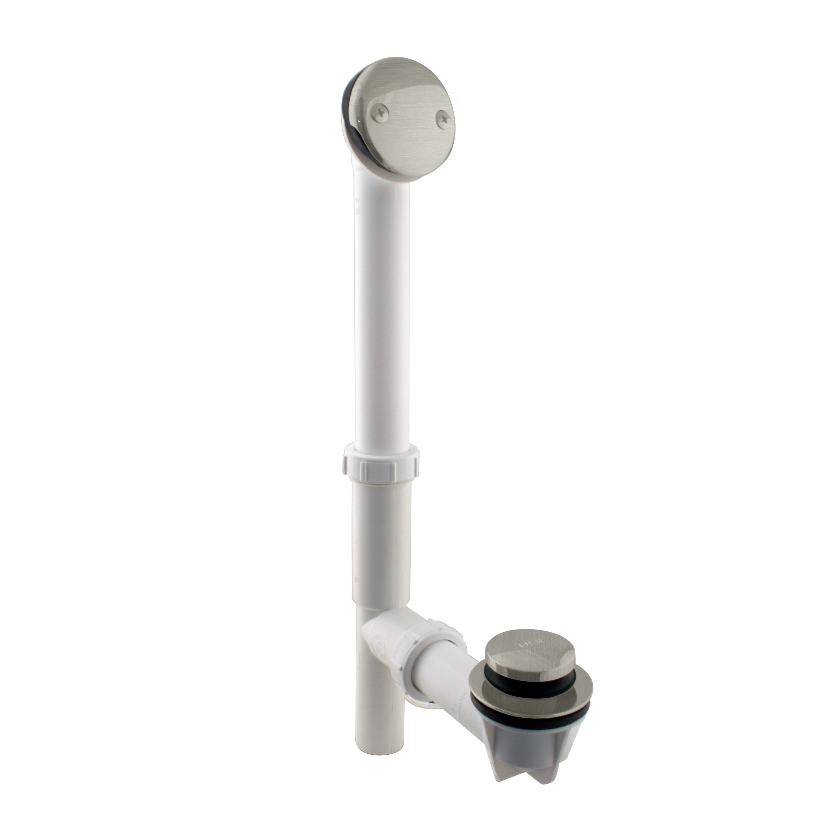 Westbrass 593244-20 14" White Poly Bath Overflow Assembly with Tip-Toe ...