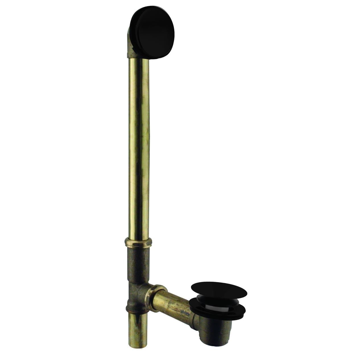 Westbrass 17-Gauge Brass Tip-Toe Drain Bathtub Assembly with No-Hole ...