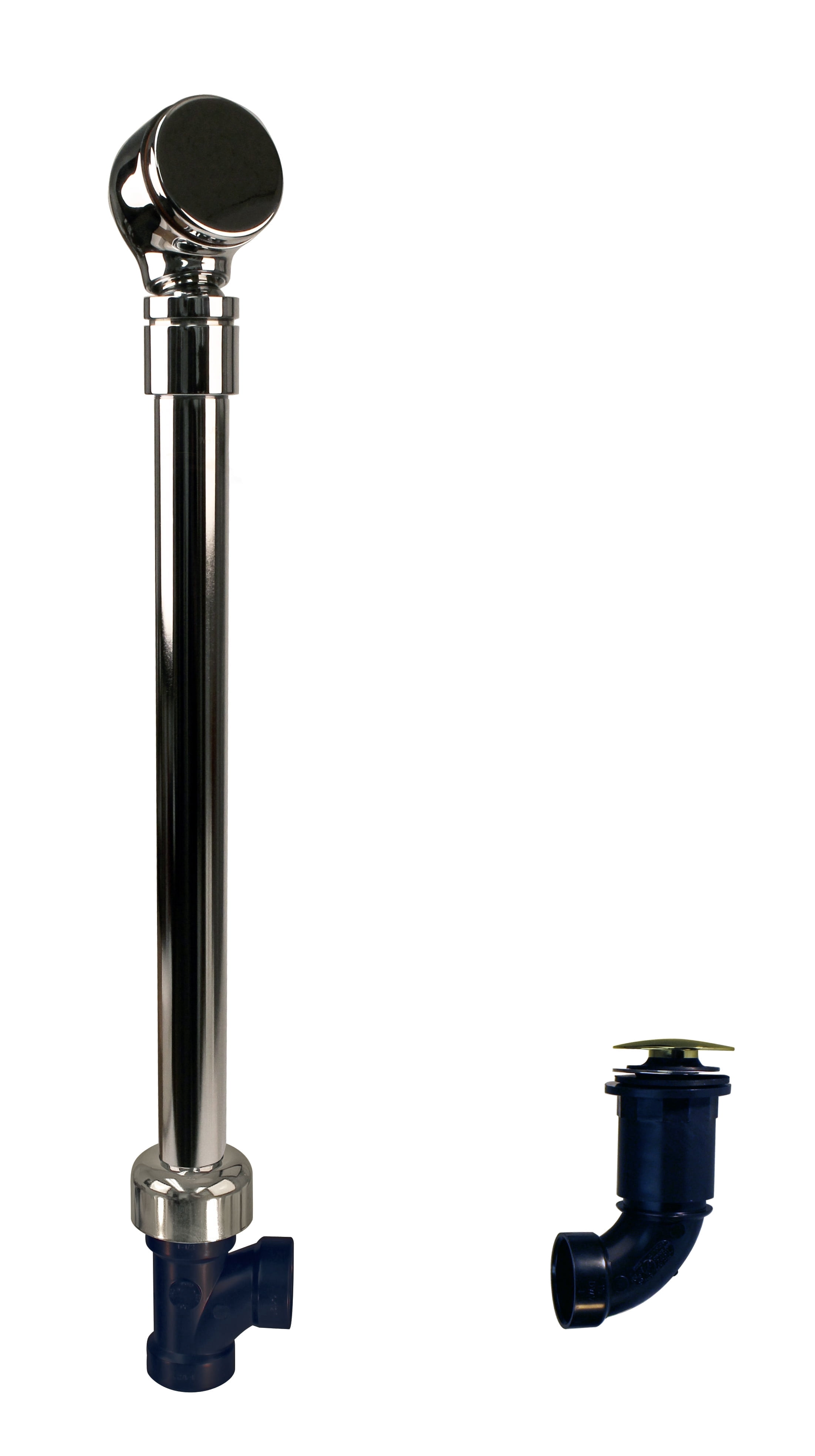 Westbrass Semi-Exposed Tip-Toe Bathtub Assembly with No-Hole Overflow ...