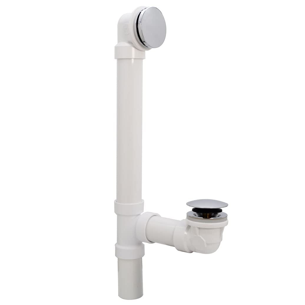 Westbrass 493244H-26 12" & 4" Bath Waste & Overflow Assembly with Tip ...