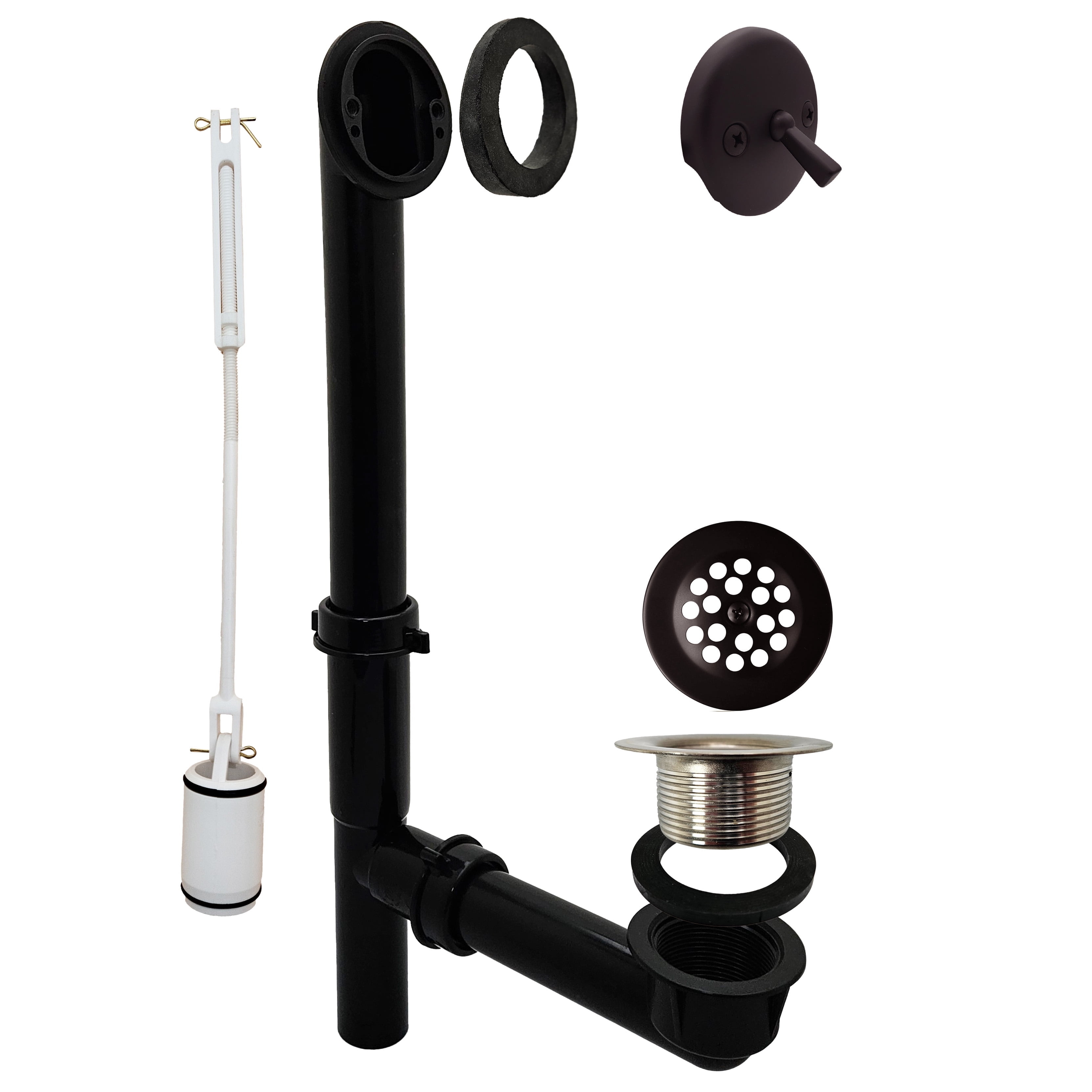 Westbrass 592144-4-12 14" Black Polypropylene Bathtub Drain Assembly ...