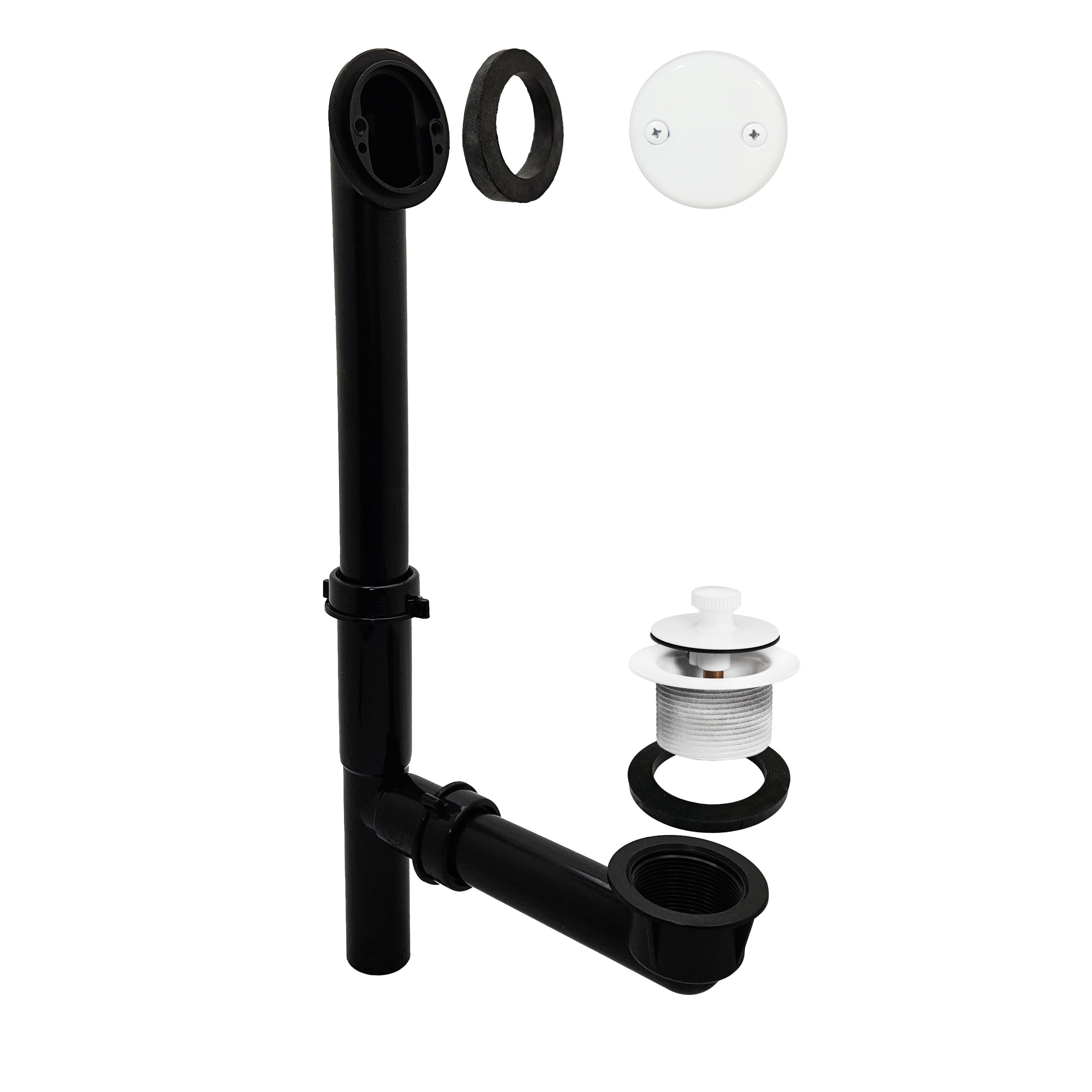 Westbrass 594144-50 14" Black Polypropylene Twist & Close Drain Bathtub ...