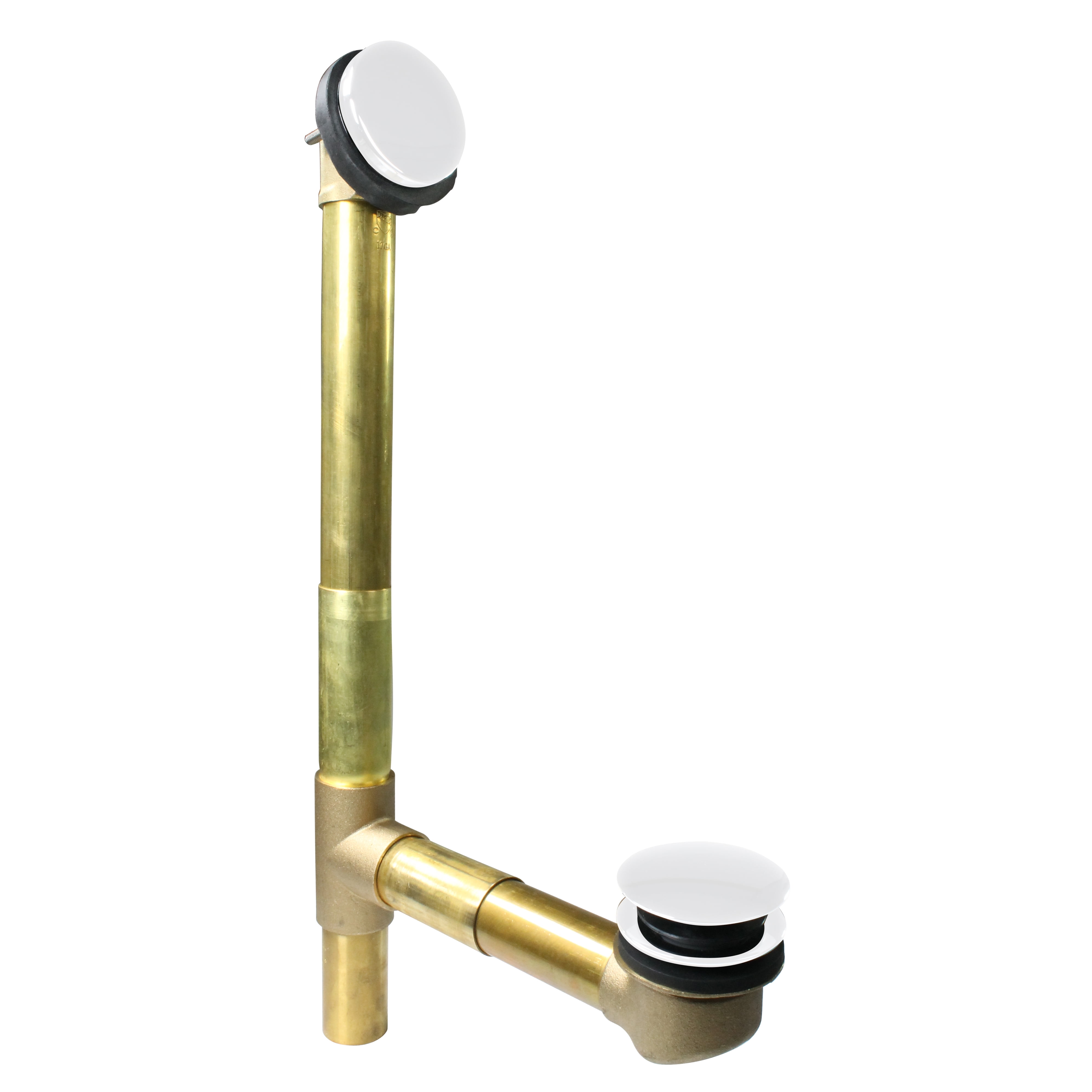 Westbrass 79317SWH-50 19" Solder-In Brass Bathtub Assembly with Tip-Toe ...