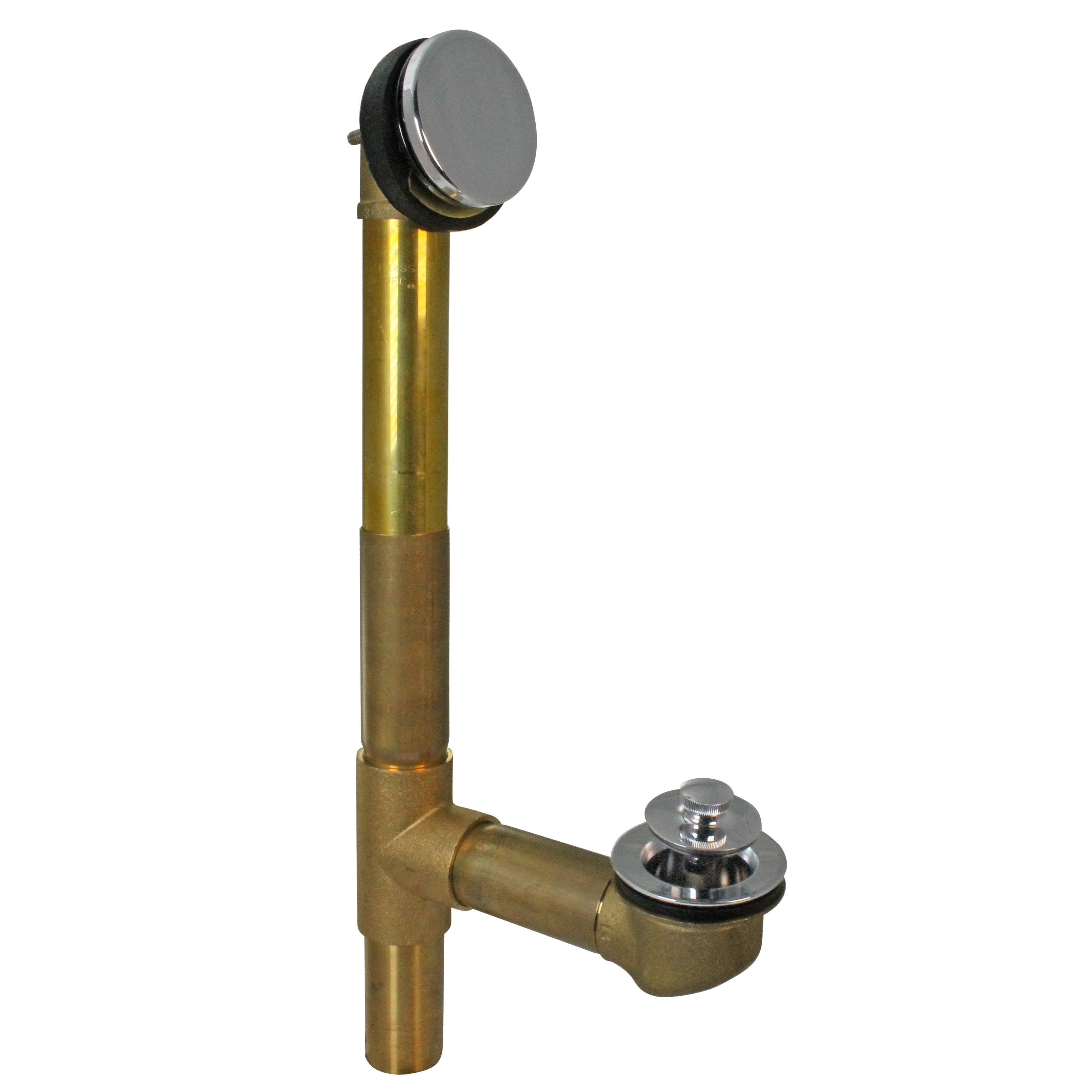 Westbrass 79417SWH-26 19" Solder-In Brass Bathtub Assembly with Twist ...