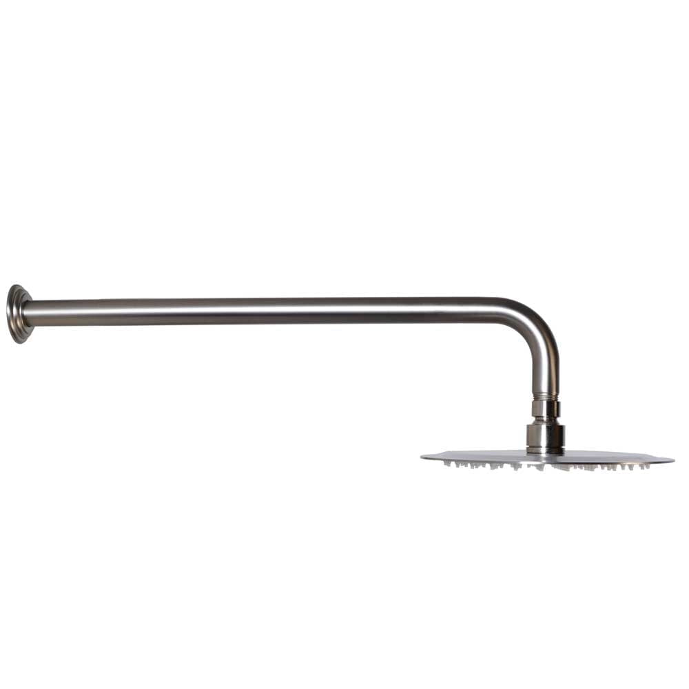 Westbrass 8" Round Rainfall Shower Head with 19" Wall Mount 90-Degree ...