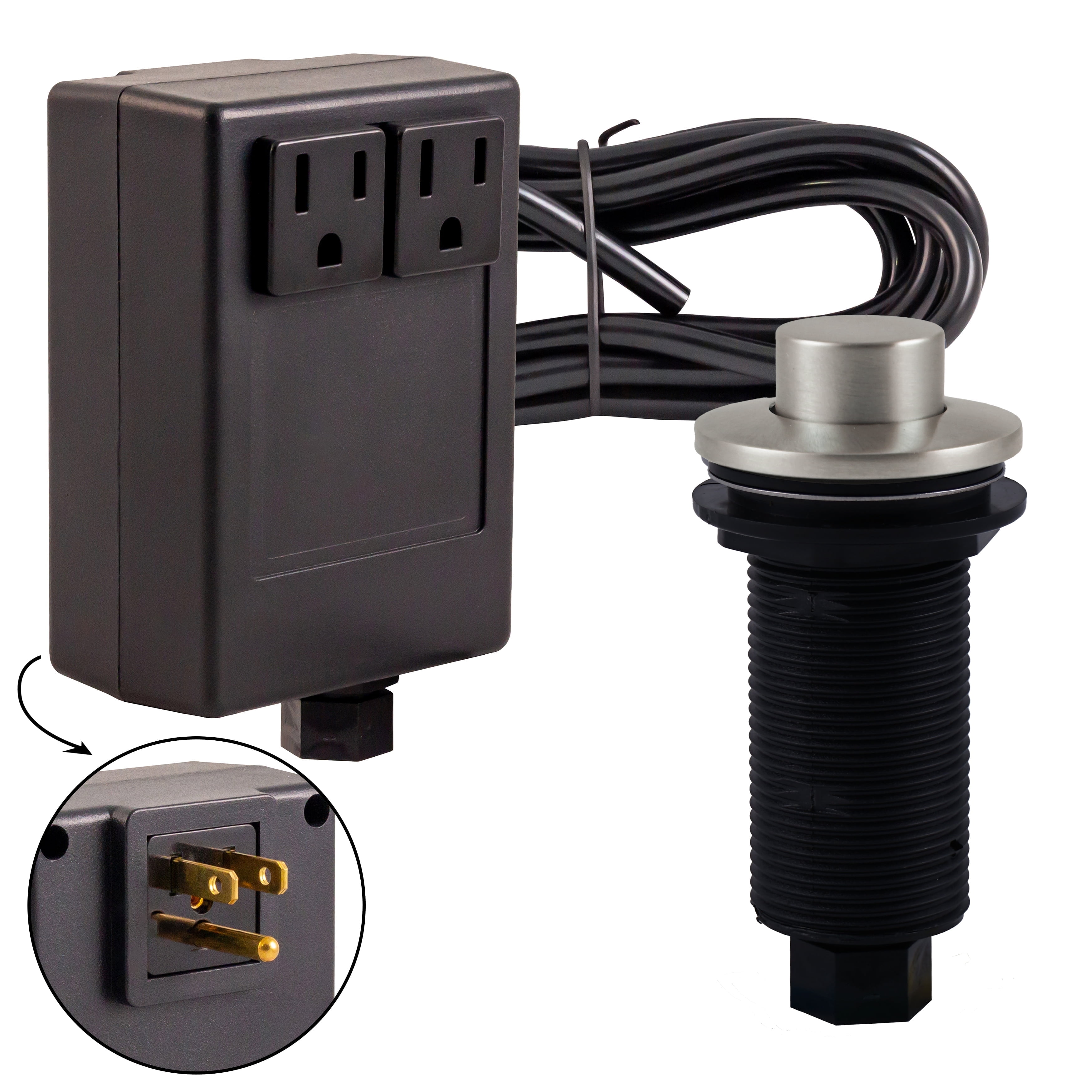 Westbrass ASB-2RB3-20 Disposal Air Switch and Dual Outlet Control Box ...