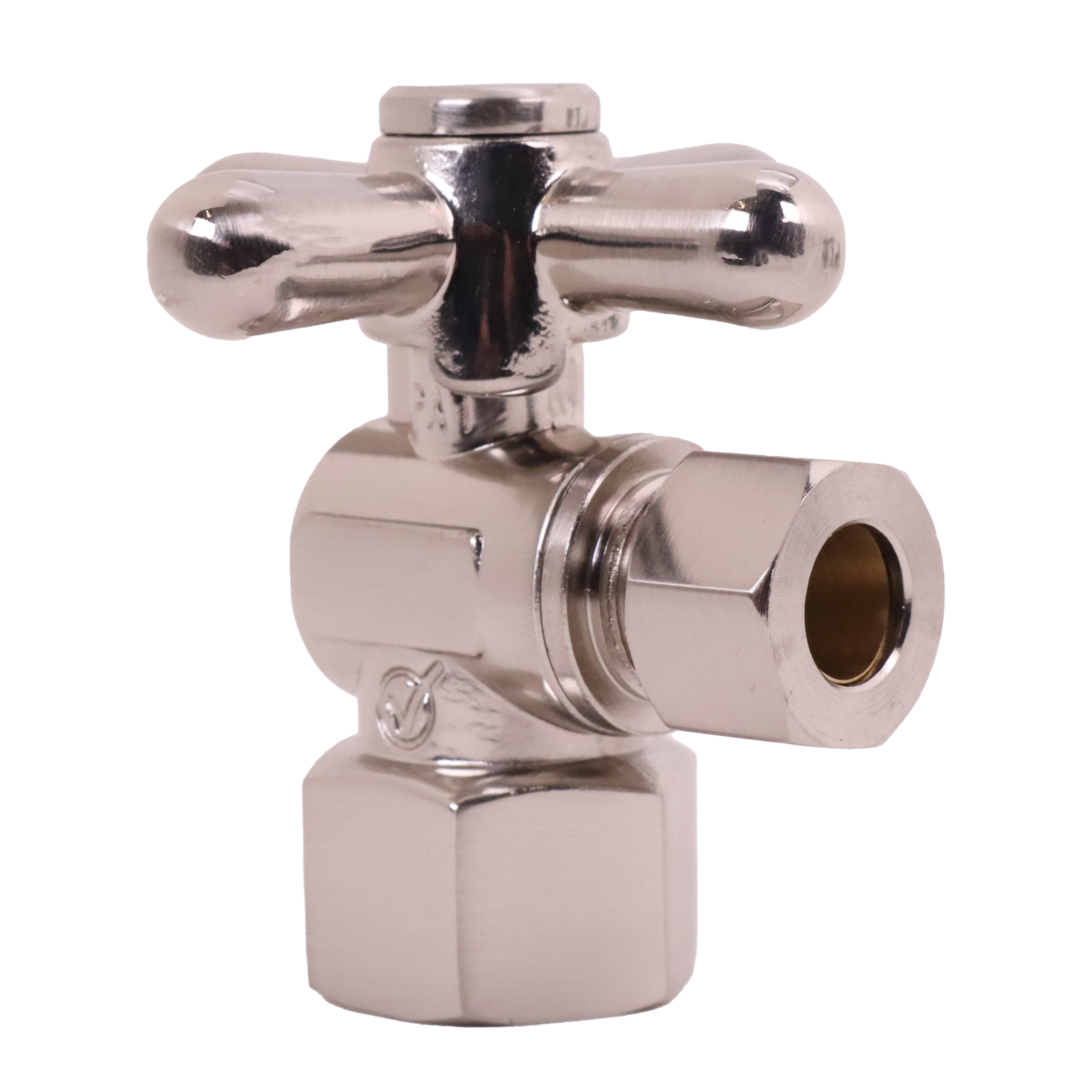 Westbrass D103BX-05 1/4-Turn Cross Handle Angle Stop Shut Off Valve, 1/ ...