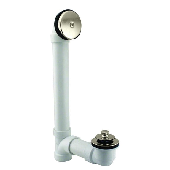 Westbrass Bathtub Pull Drain Assembly with One-Hole Top Elbow - Sch. 40 ...