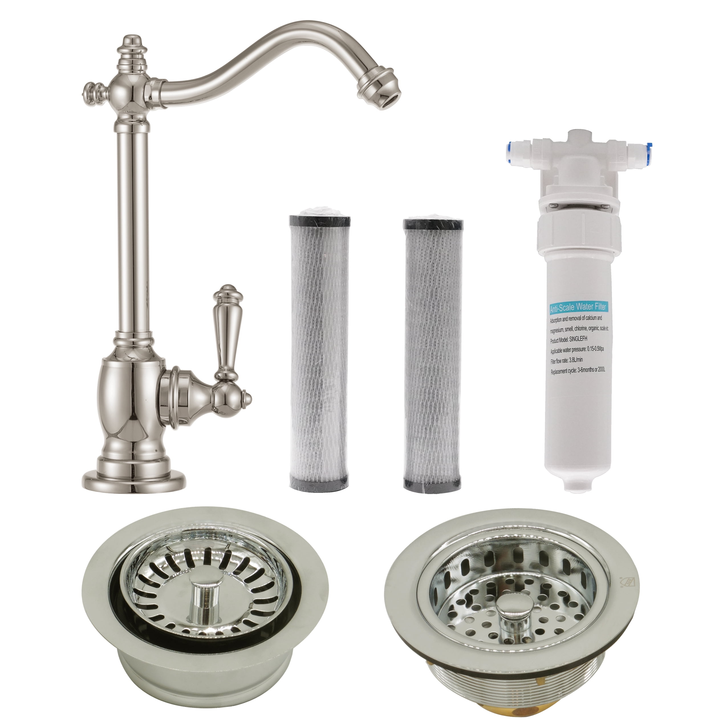 Westbrass 9" Victorian 1-Lever Cold Water Dispenser Kit with Under Sink ...