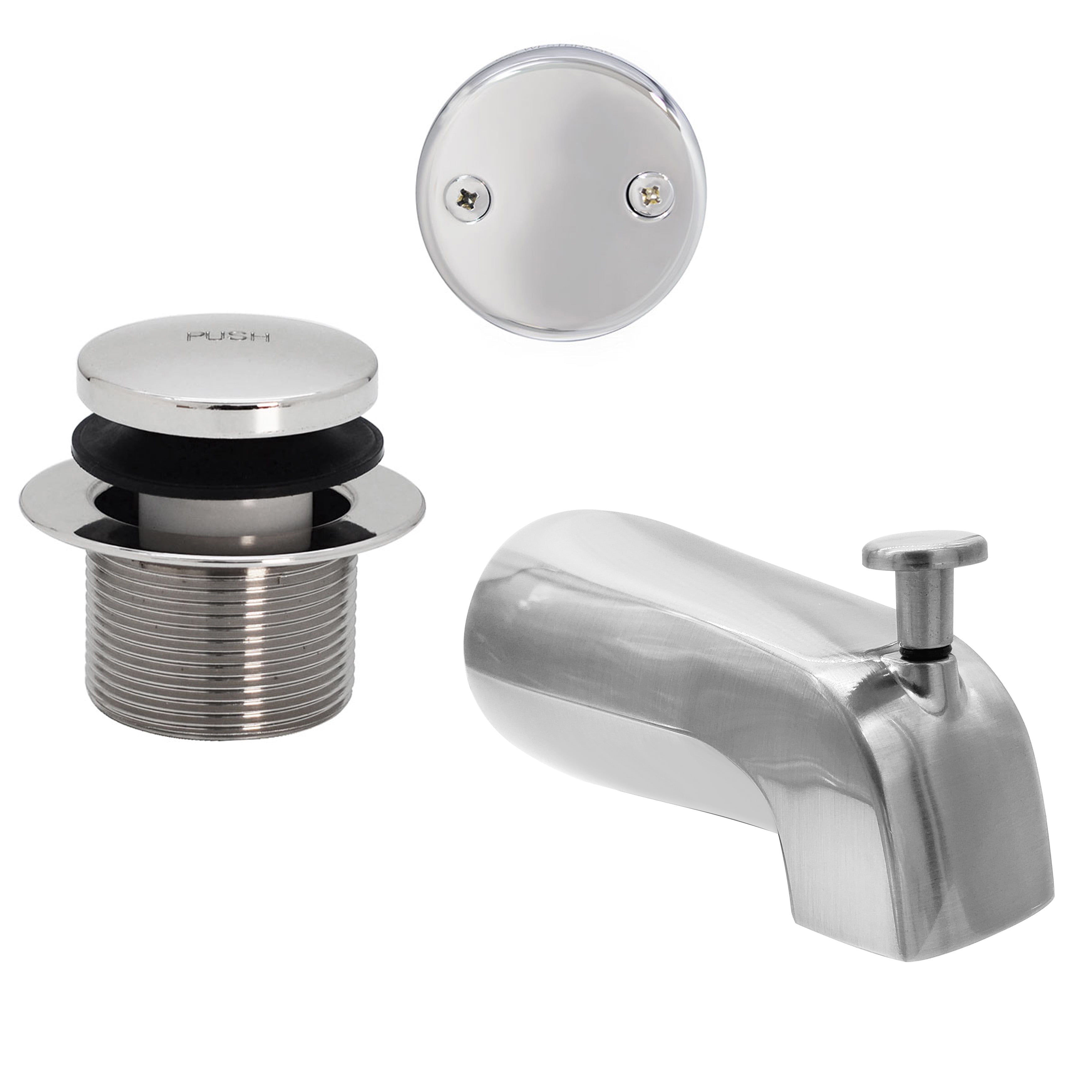 Westbrass CO531-26 5-1/4" Front Diverter Tub Spout with Tip-Toe Drain ...