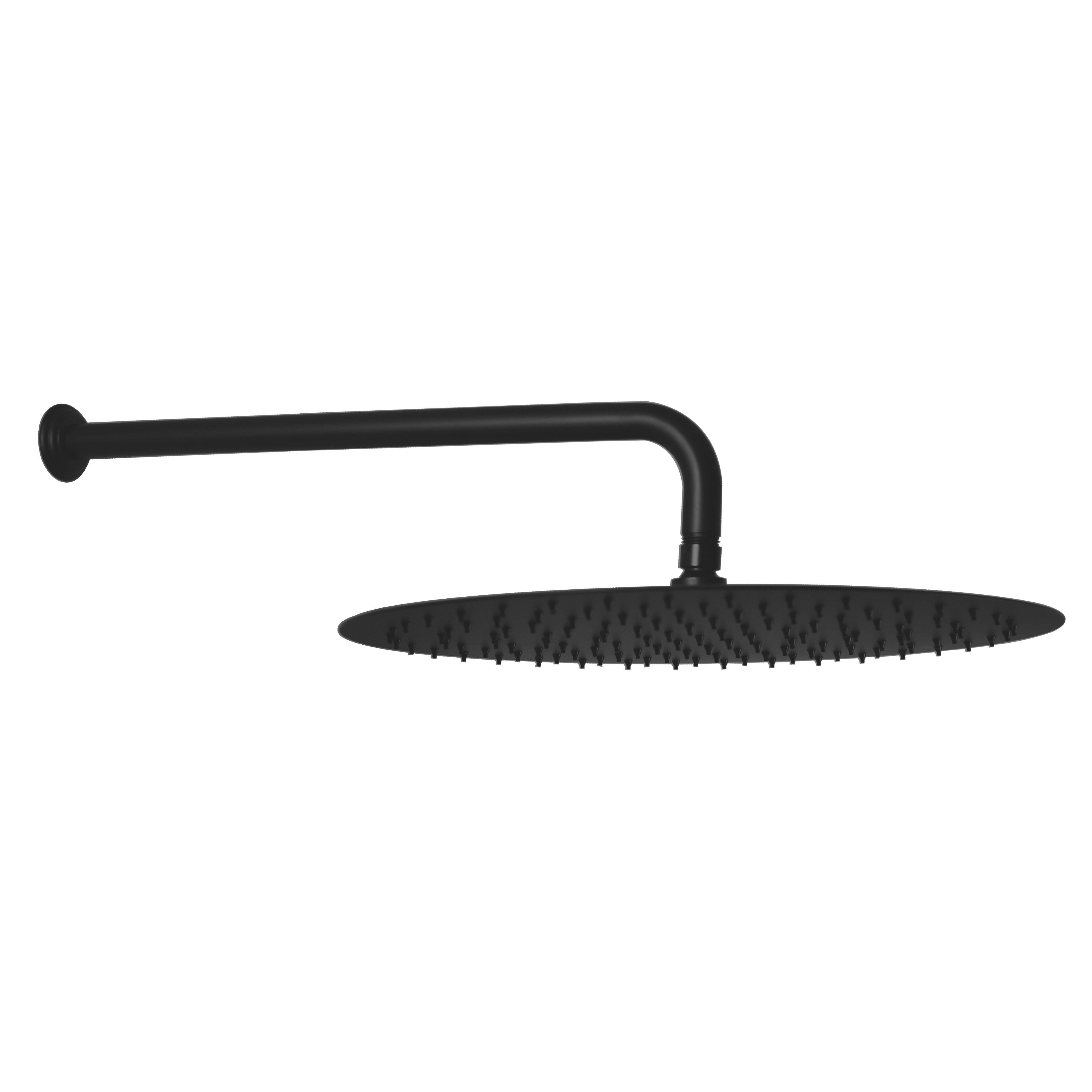 Westbrass 16" Round Rainfall Shower Head with 19" Wall Mount 90-Degree ...