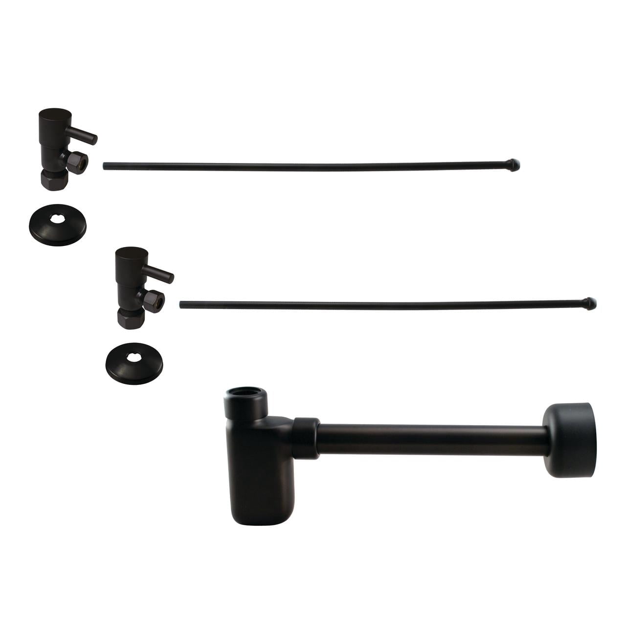 Westbrass Console Sink Trim Kit with European flat trap and 1/4-Turn ...
