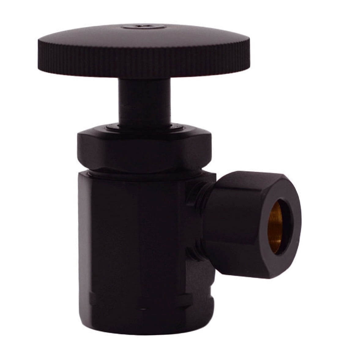 Westbrass D103-20-12 Round Handle Angle Stop Shut Off Valve, Oil Rubbed ...