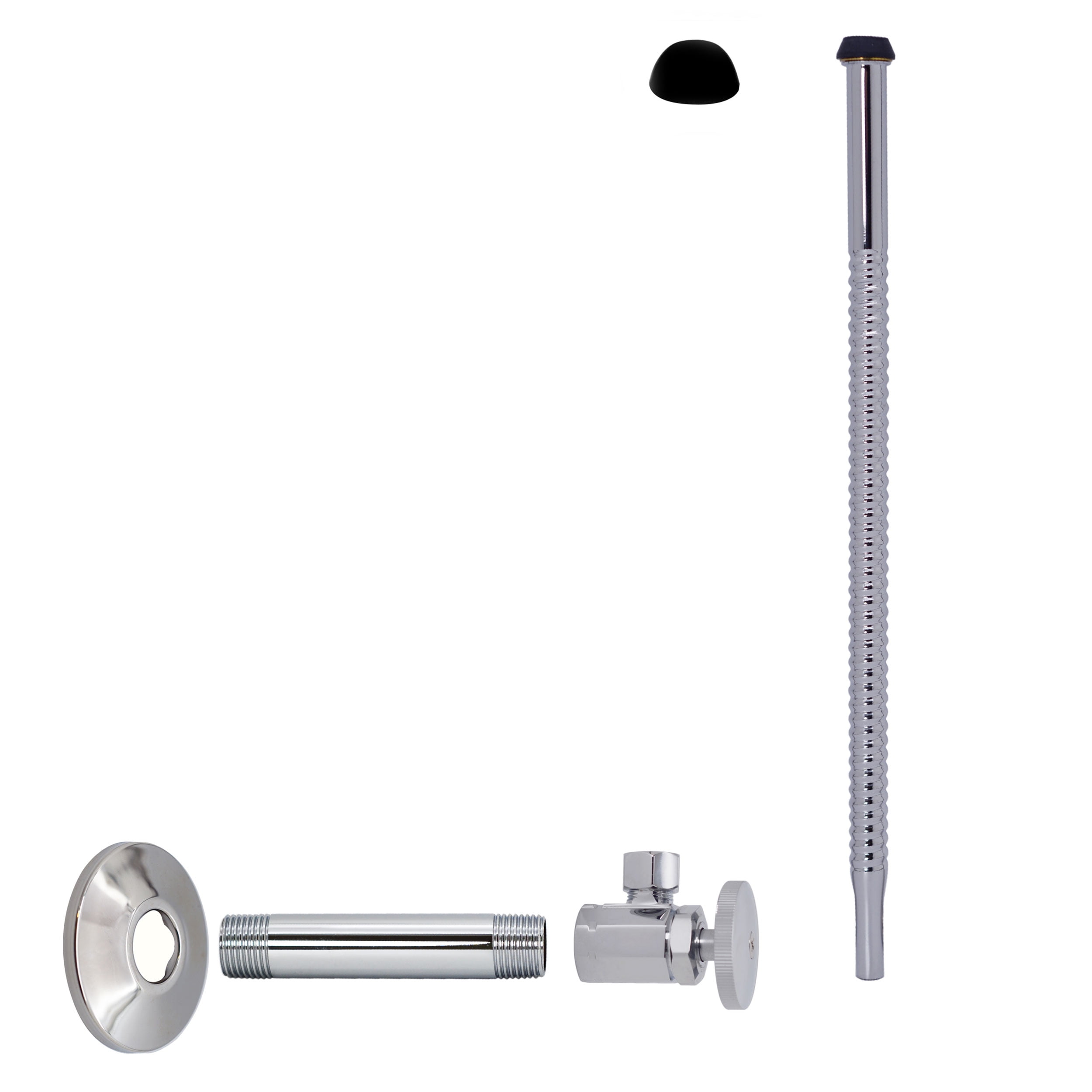 Westbrass D103K12X-26 1/2" IPS" x 3/8" OD x 12" Corrugated Riser Supply Line Kit with Cross ...