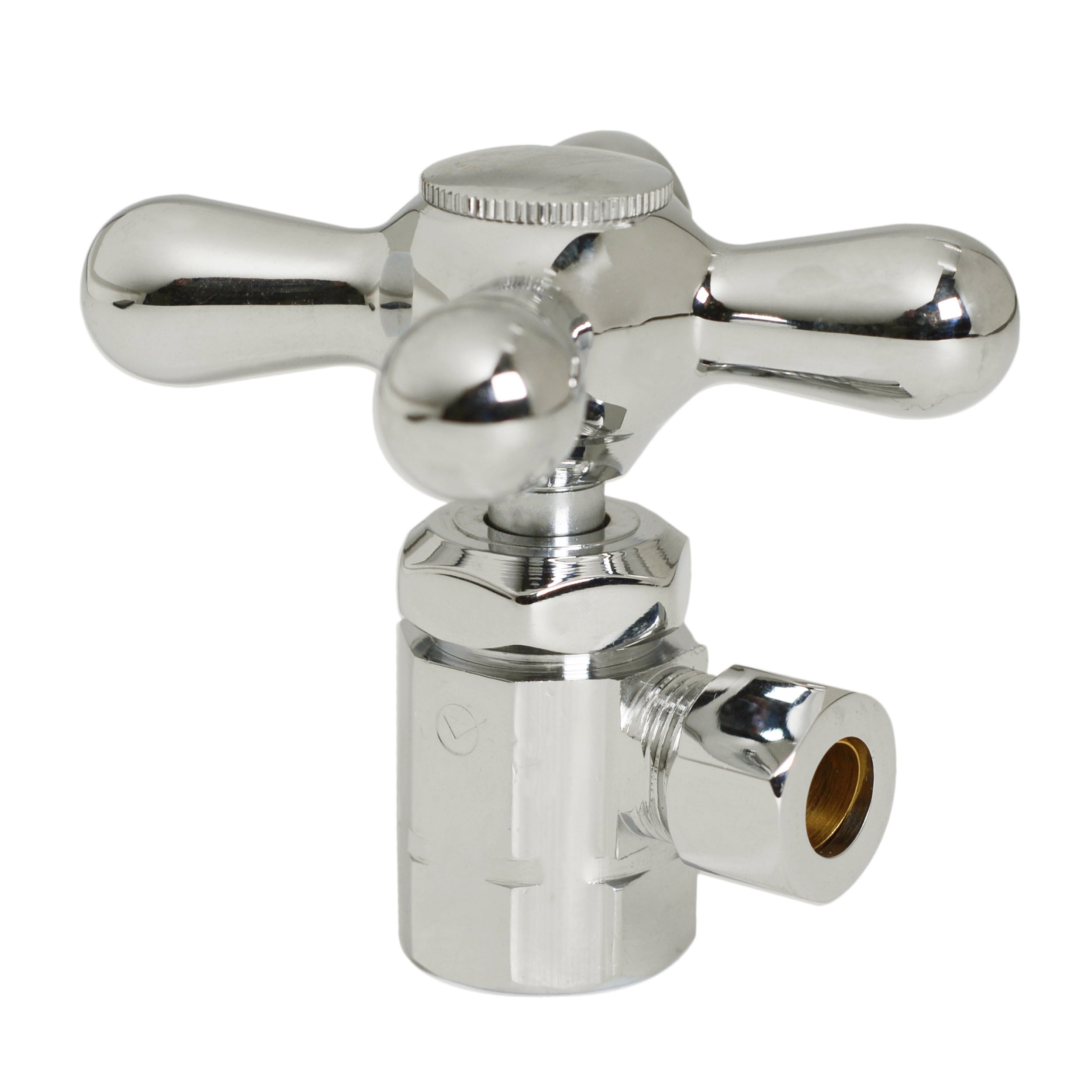 Westbrass D103X-05 Cross Handle Angle Stop Shut Off Valve, 1/2" IPS ...