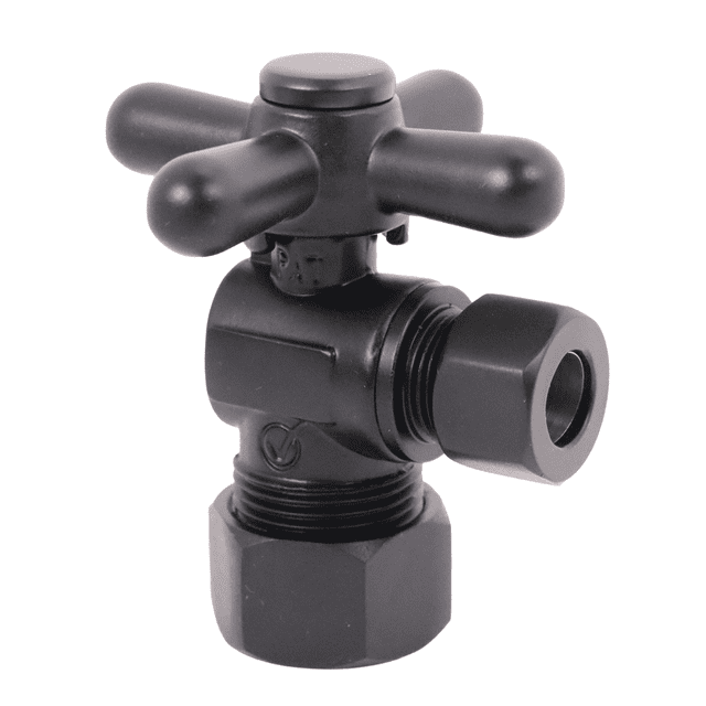 Westbrass D105BX-62 1/4-Turn Cross Handle Angle Stop Shut Off Valve, 5/ ...