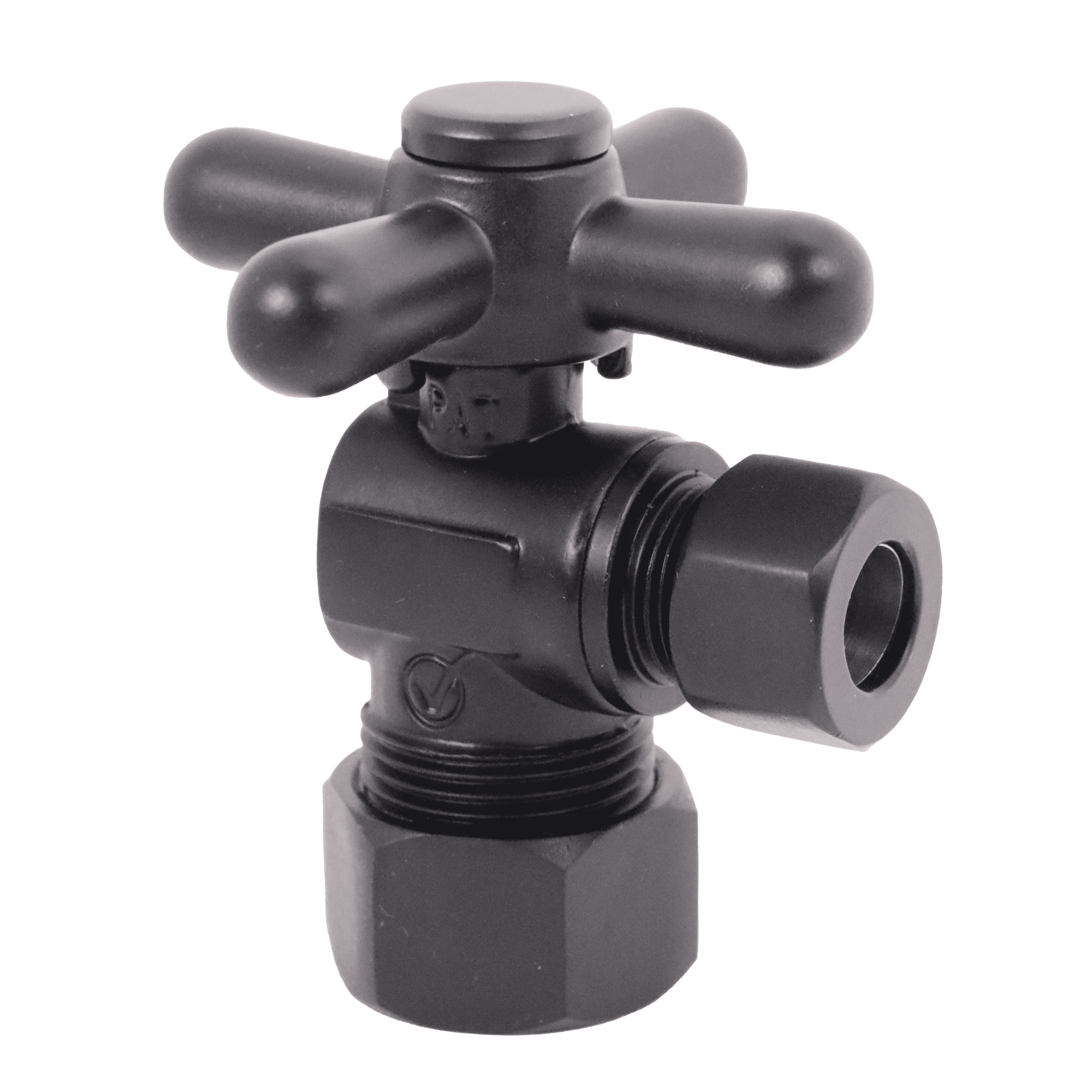Westbrass D105BX-62 1/4-Turn Cross Handle Angle Stop Shut Off Valve, 5/ ...