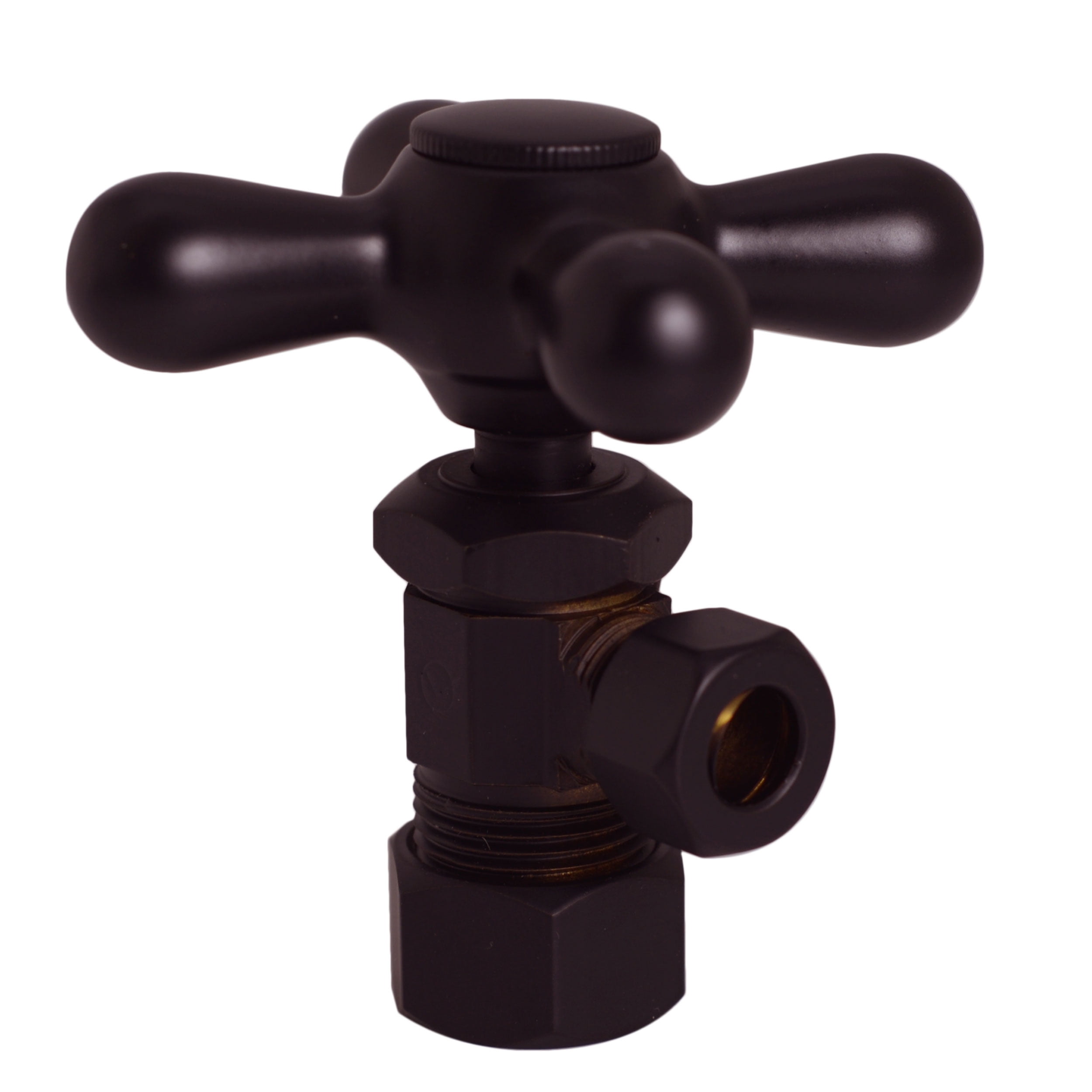 Westbrass D105X-12 Cross Handle Angle Stop Shut Off Valve, Oil Rubbed ...