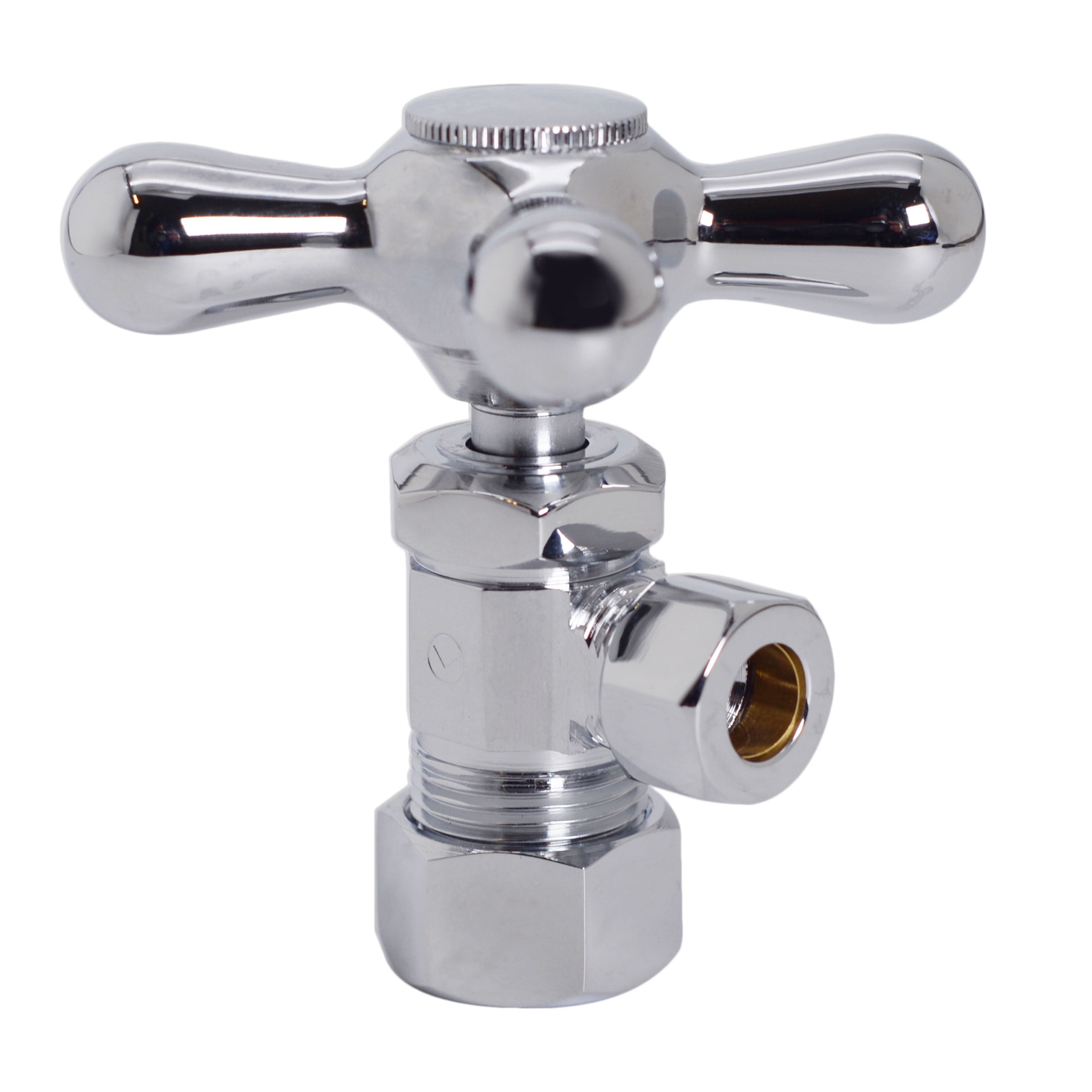 Westbrass D105X-26 Cross Handle Angle Stop Shut Off Valve, Polished ...
