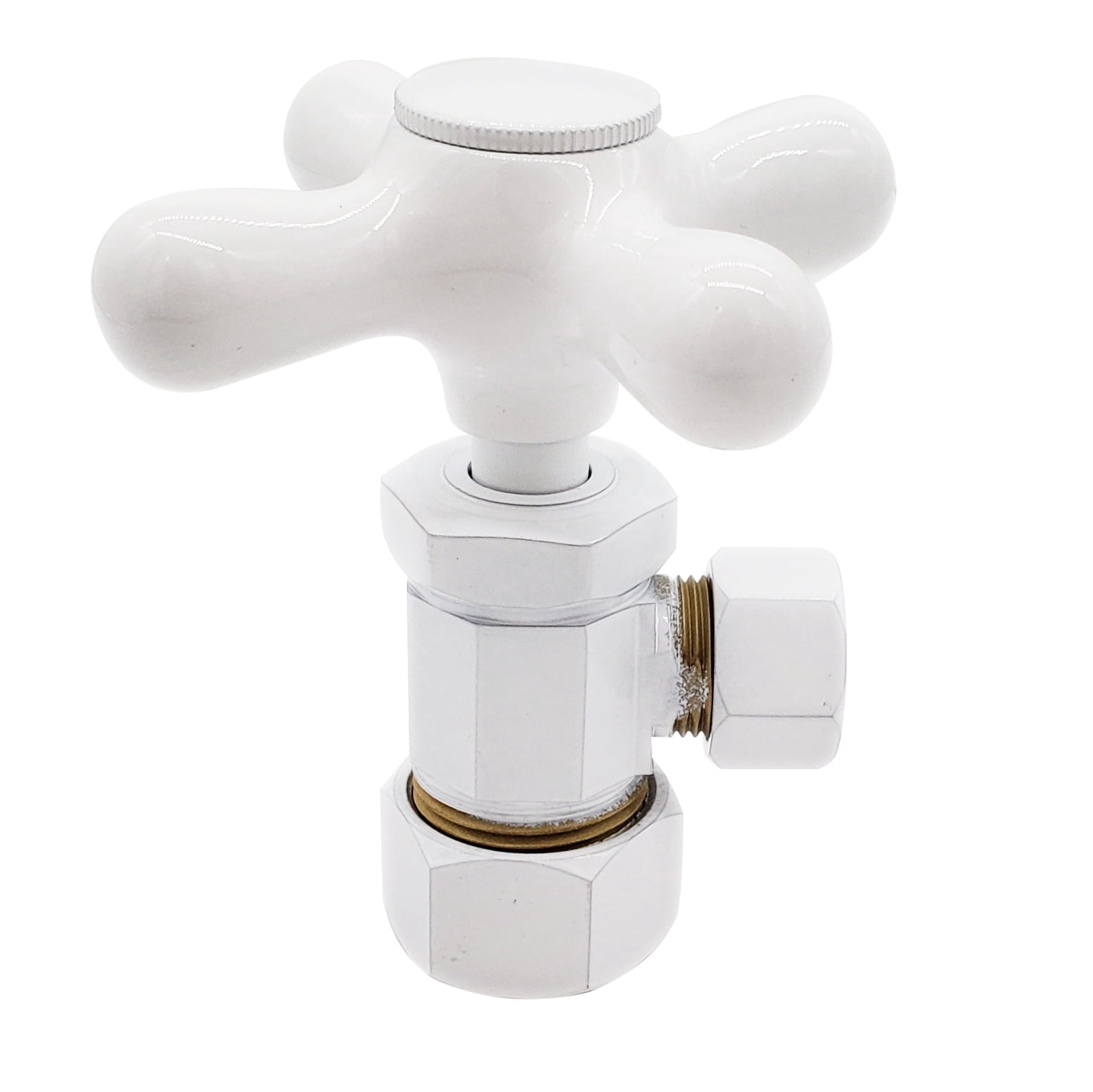 Westbrass D105X-50 Cross Handle Angle Stop Shut Off Valve, Powder Coat ...