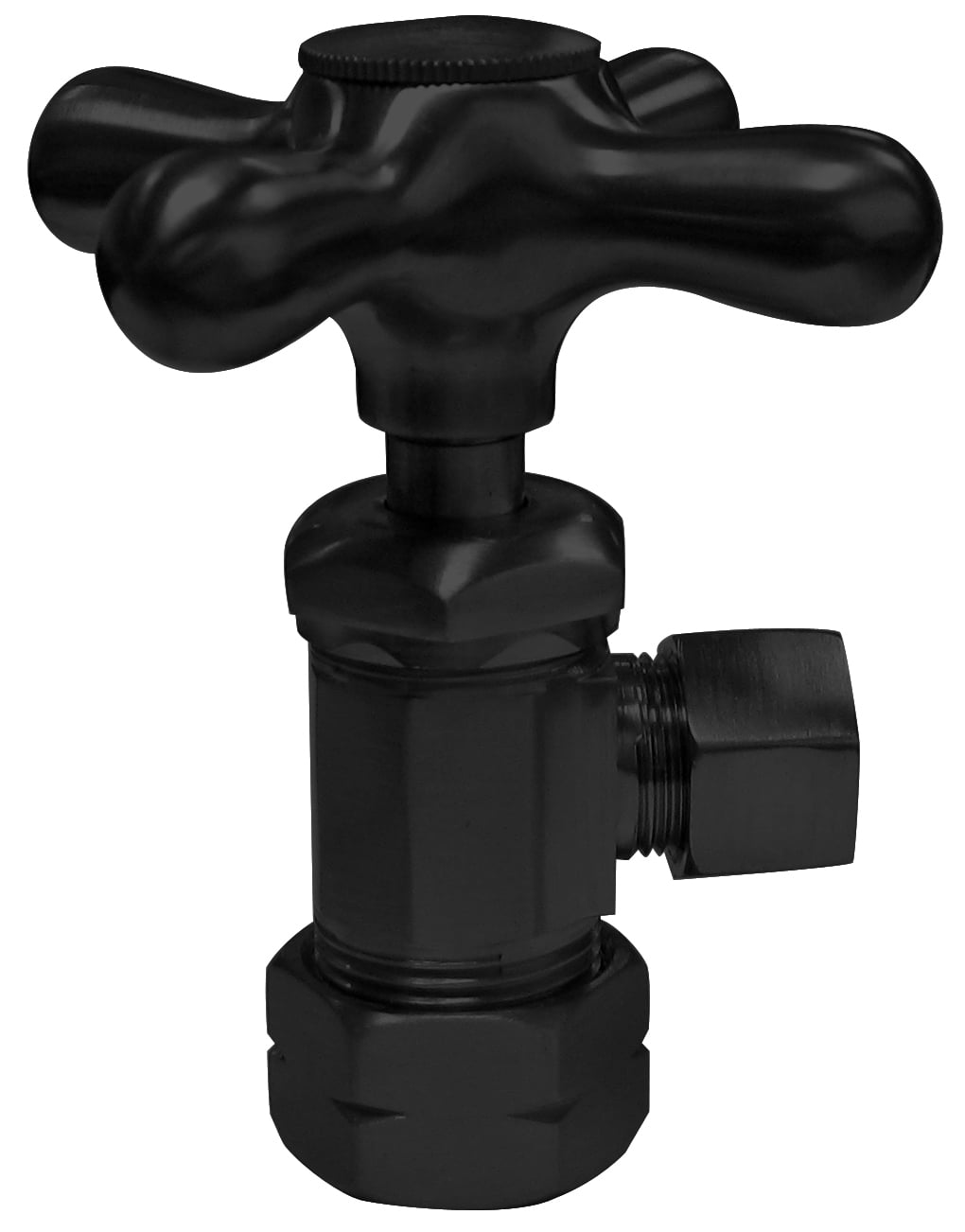Westbrass D105X-62 Cross Handle Angle Stop Shut Off Valve, Matte Black ...