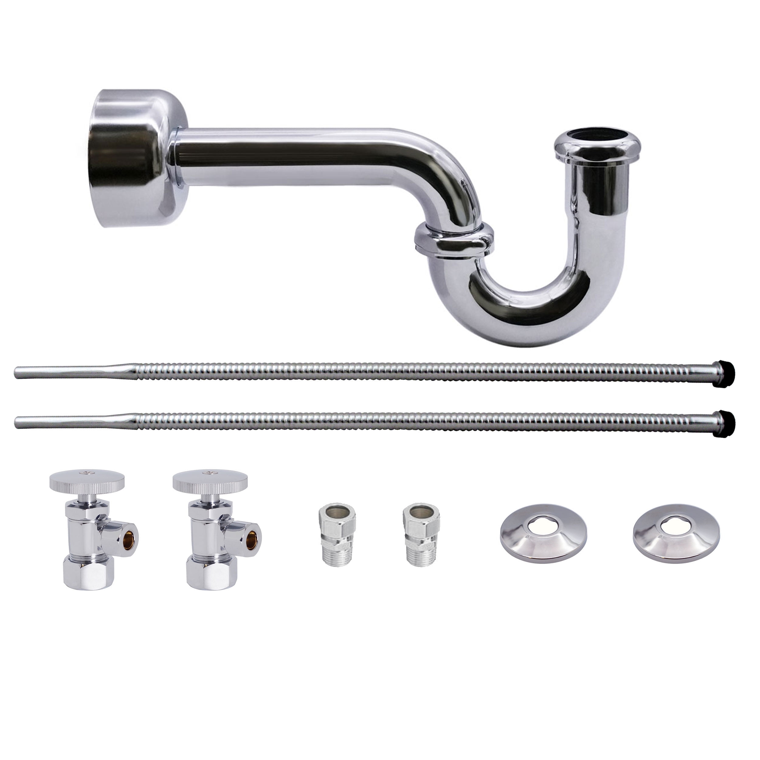 Westbrass Console Sink 20" Supply Kit with P-Trap and Round Handle ...