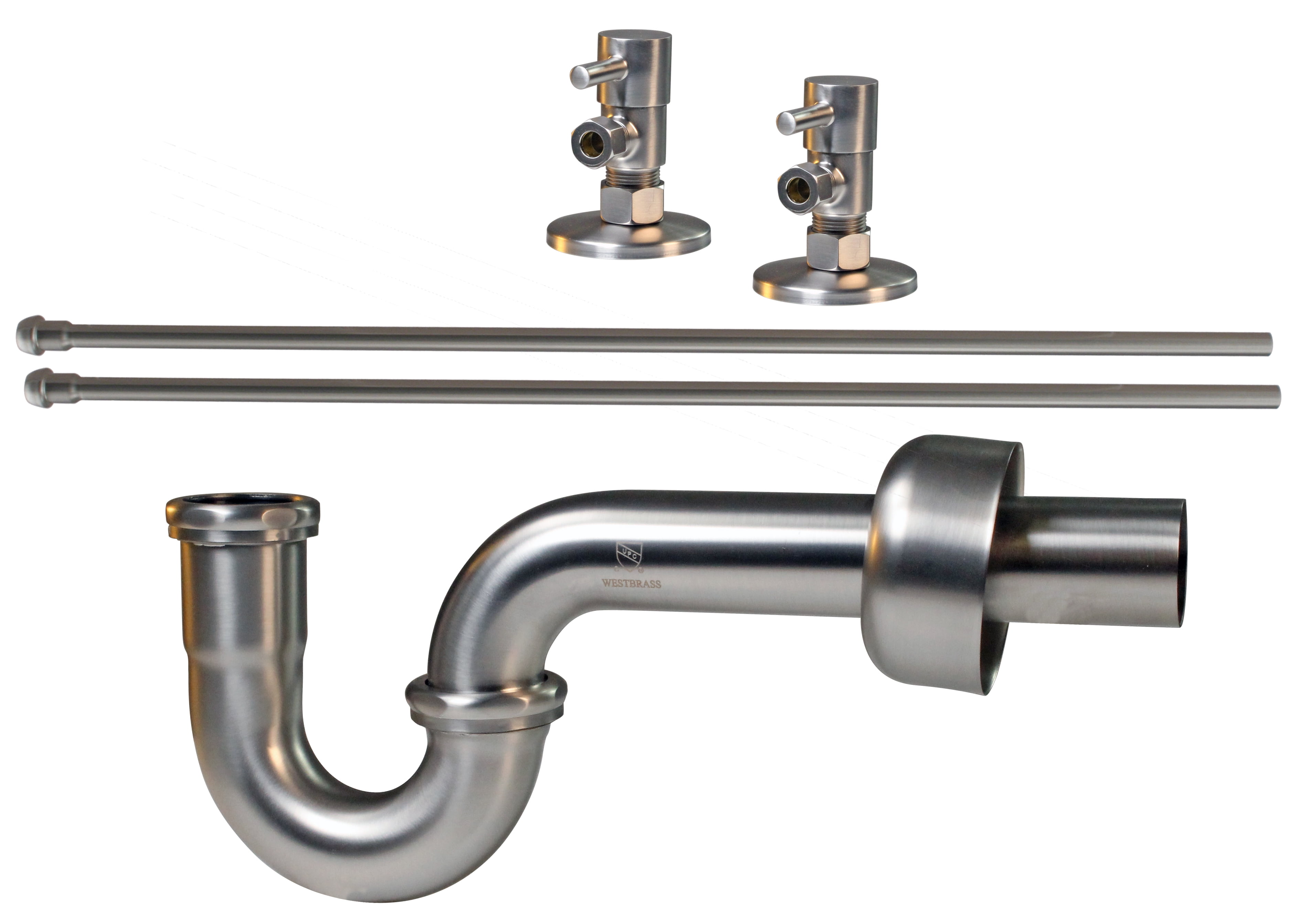 Westbrass D1838QRL-07 Pedestal Sink Faucet Supply Line Set with 1/4 ...