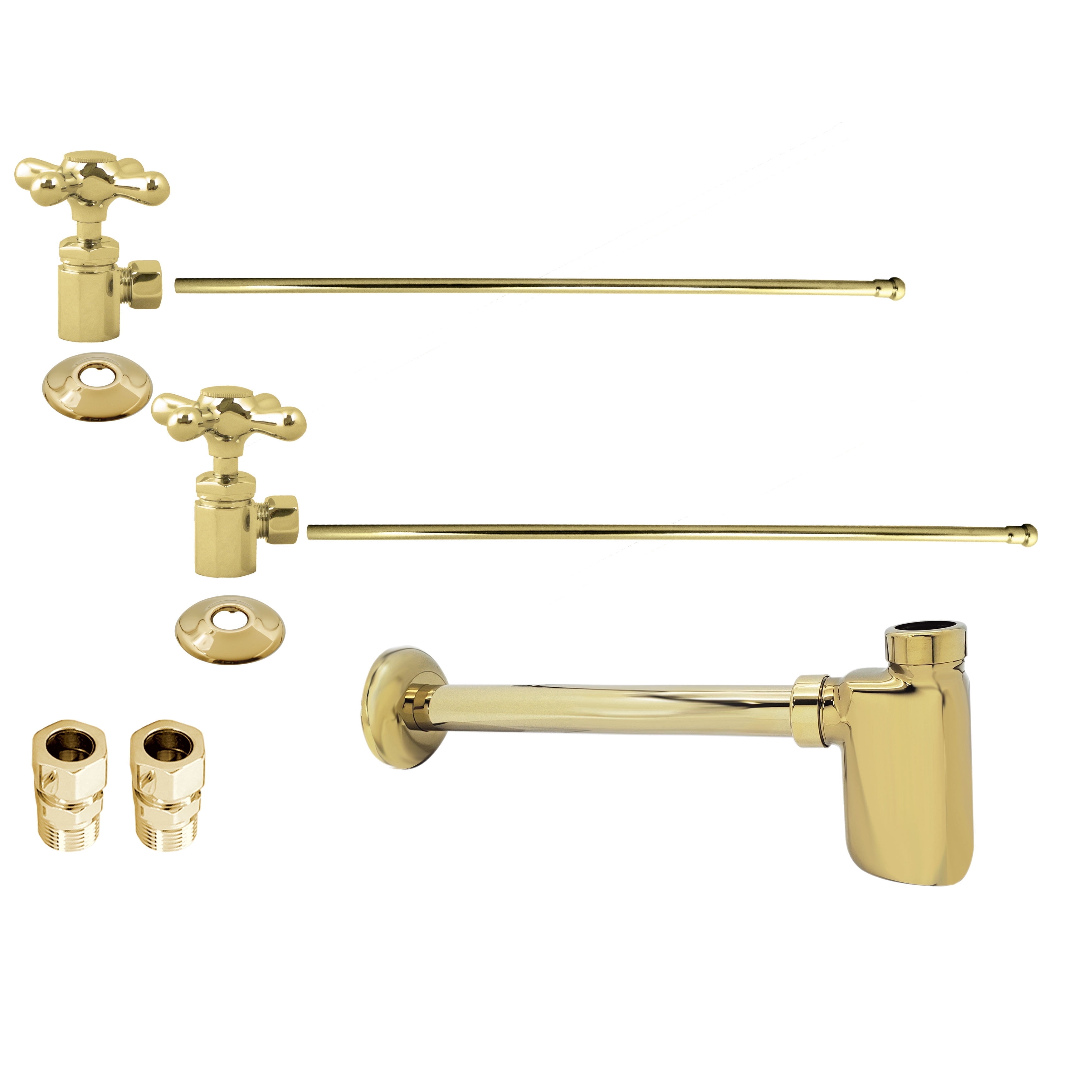 Westbrass Console Sink Trim Kit with European flat trap and Cross ...