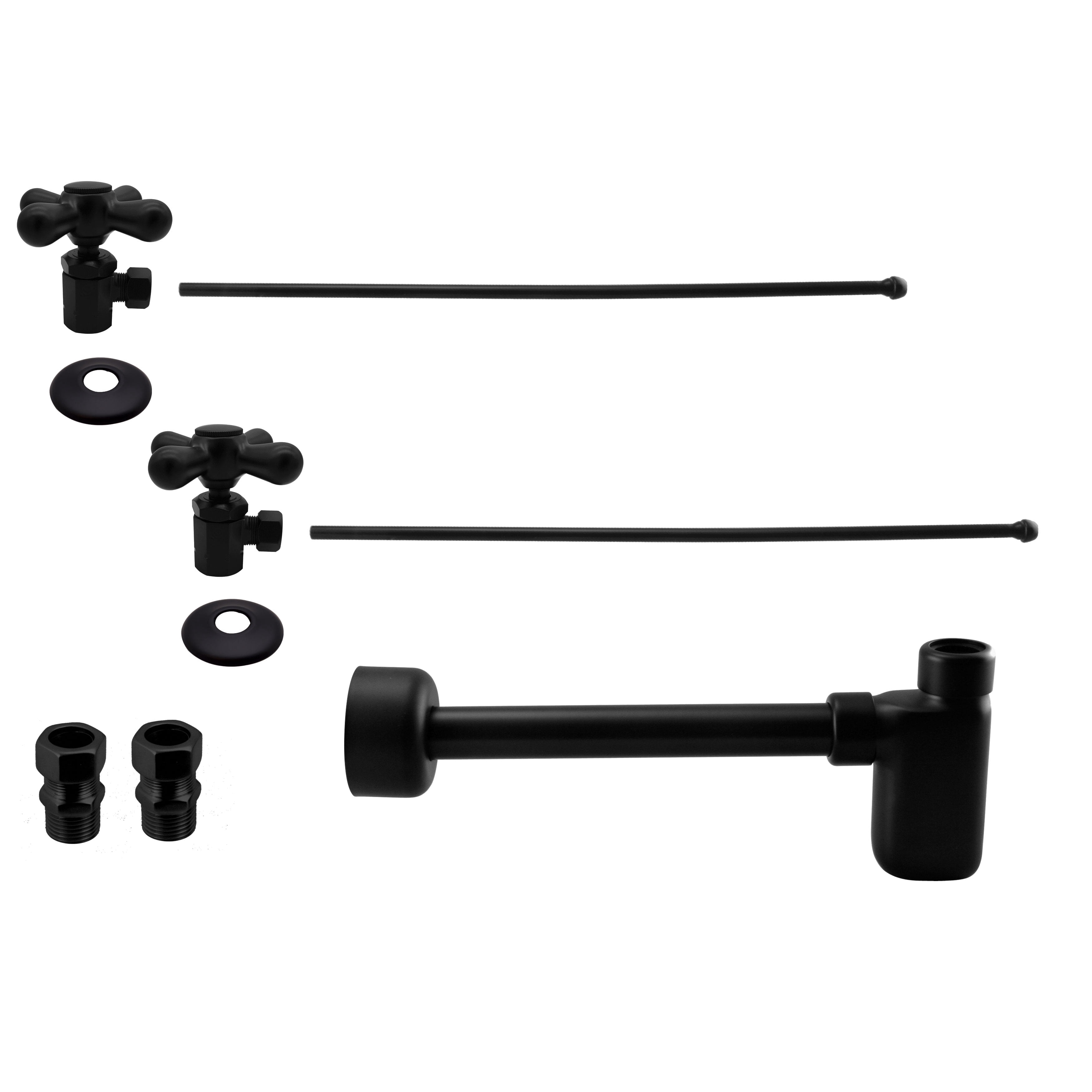 Westbrass Console Sink Trim Kit with European flat trap and Cross ...
