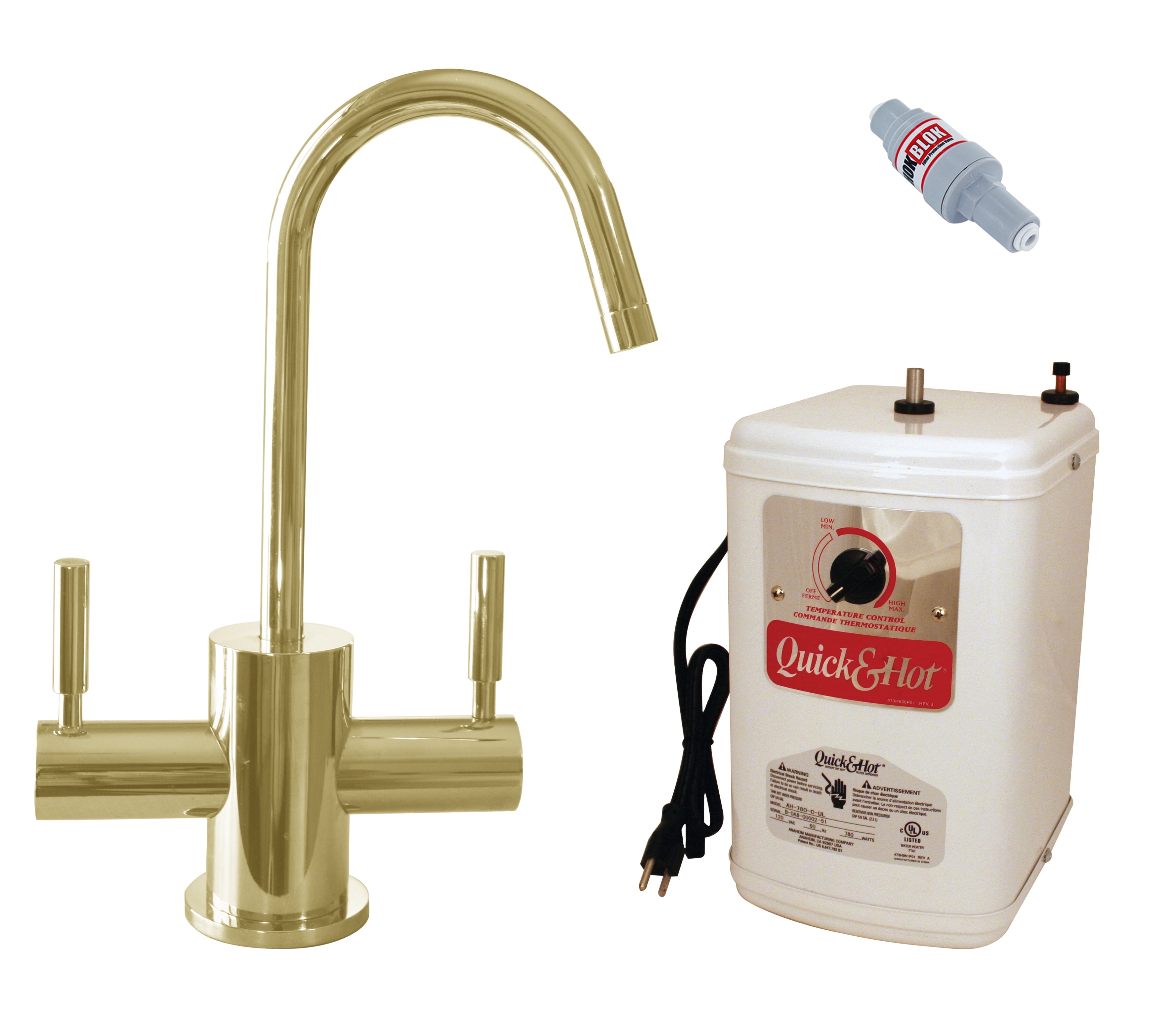 Westbrass 10" 2-Handle Hot and Cold Water Dispenser Faucet with Instant ...