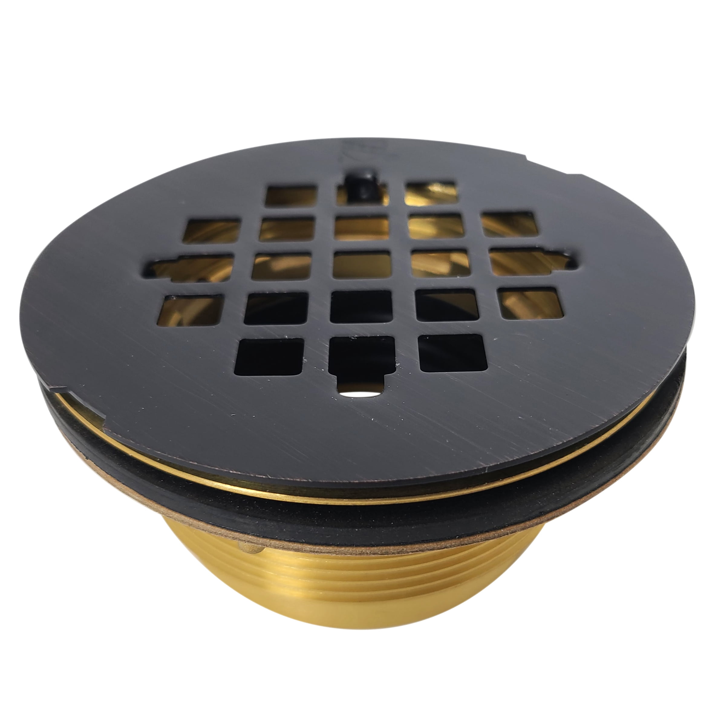 Westbrass D206B-12A 4-1/4" Brass Key Compression Shower Drain, Antique ...