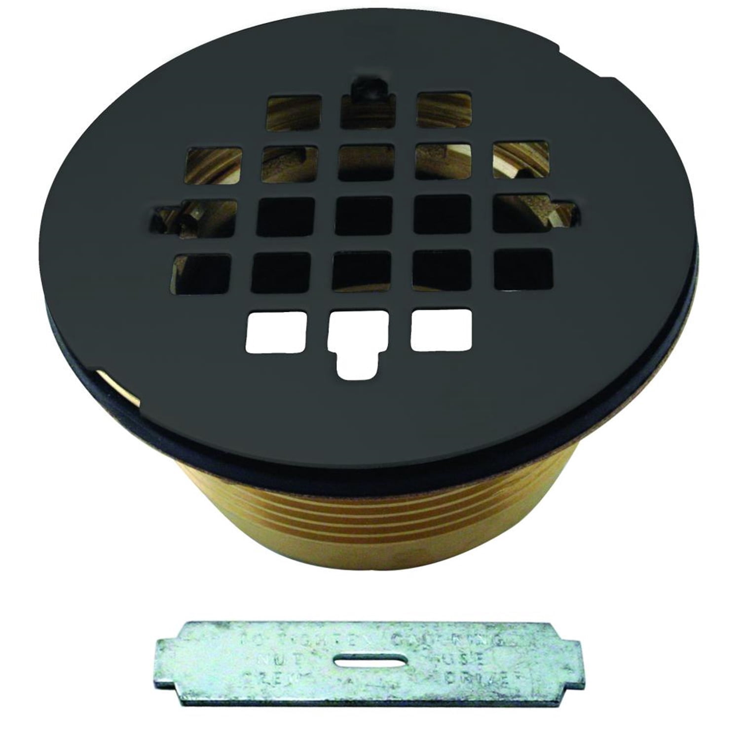 Westbrass D206B-62 4-1/4" Brass Key Compression Shower Drain, Matte ...