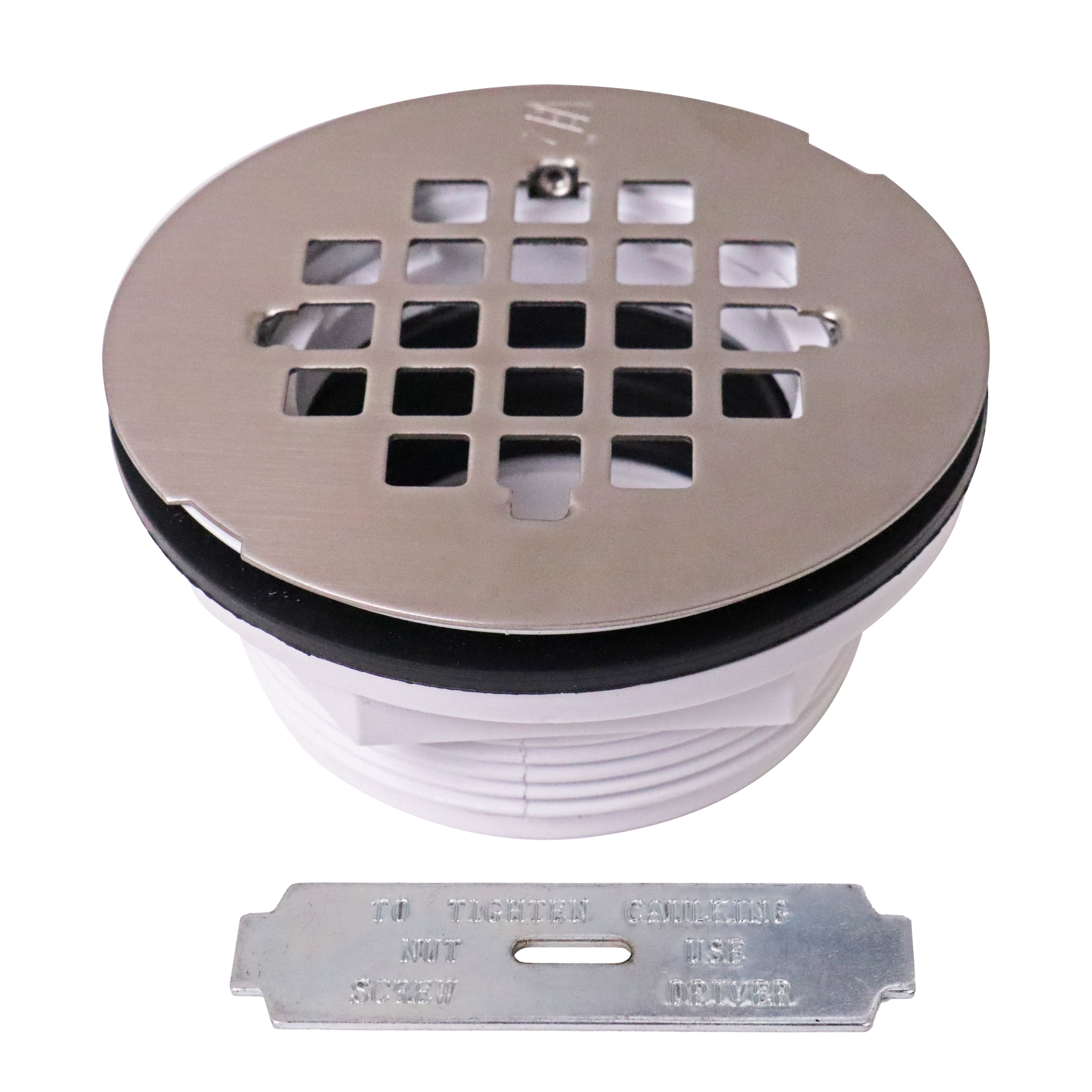 Westbrass 4-1/4" Round Shower Drain Cover with PVC Compression Pipe ...