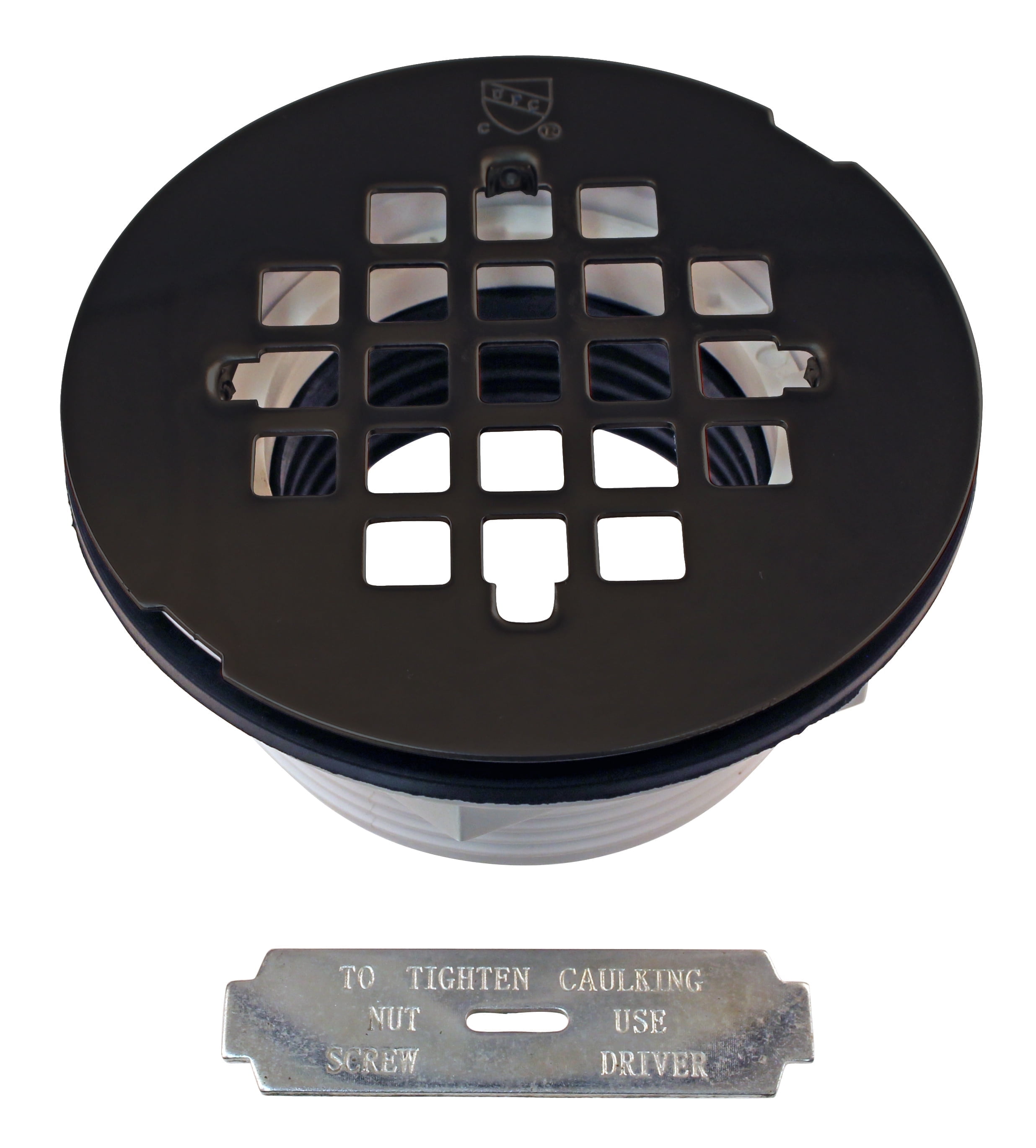 Westbrass 4-1/4" No-Caulk PVC Compression Shower Drain Trim, Oil Rubbed ...