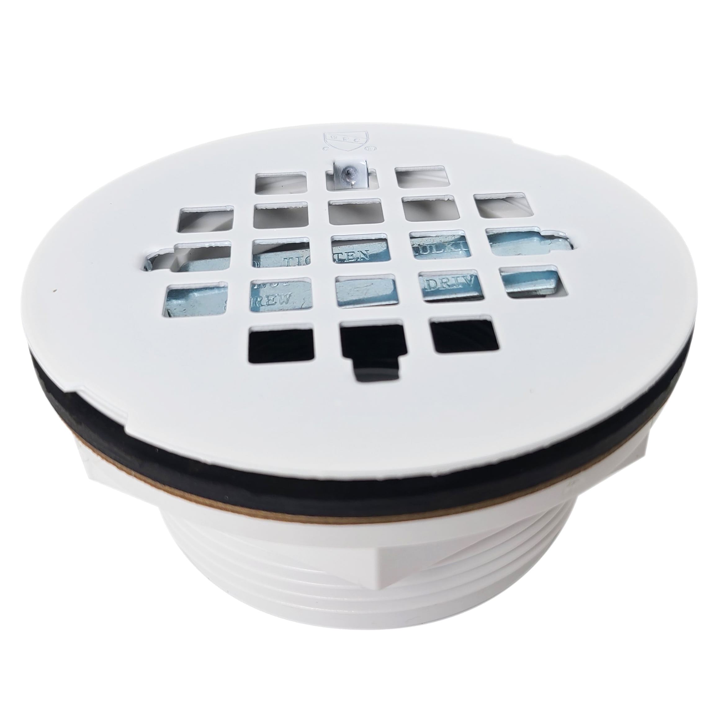 Westbrass 4-1/4" Round Shower Drain Cover with PVC Compression Pipe ...