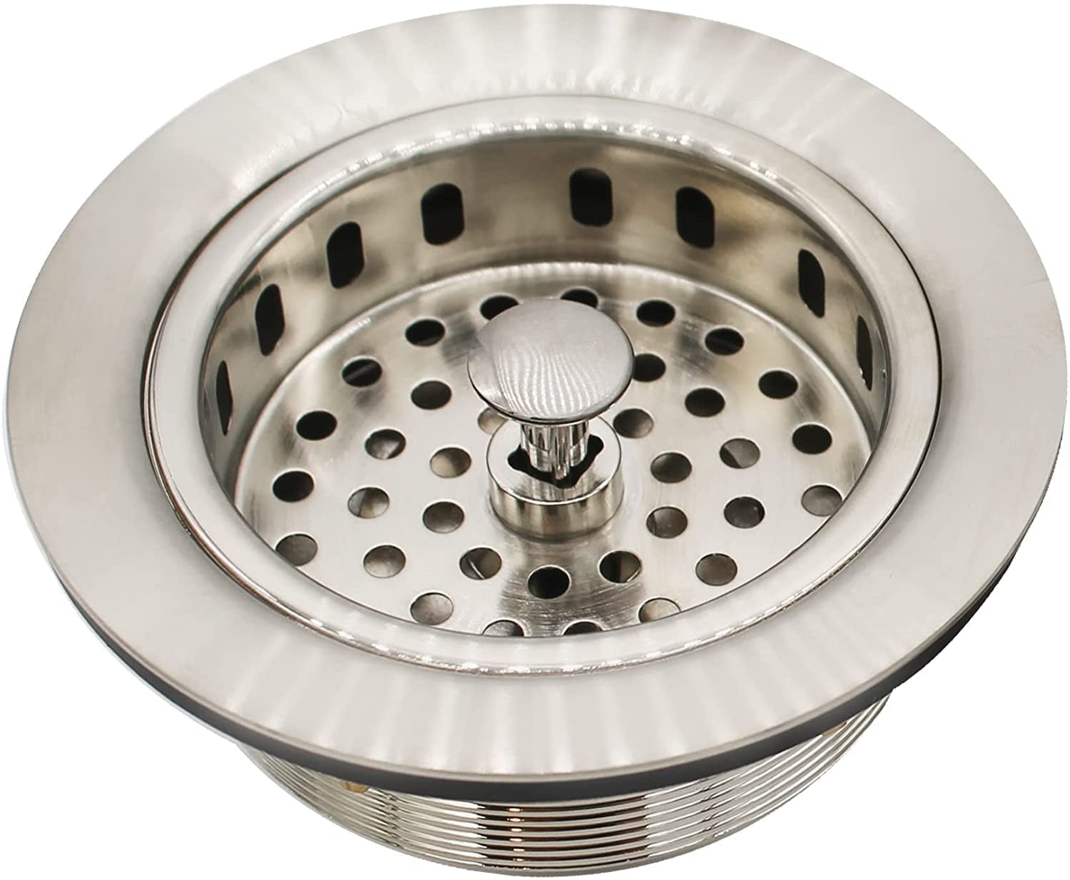 Westbrass 3-1/2" Post Style Kitchen Sink Basket Strainer, Satin Nickel ...