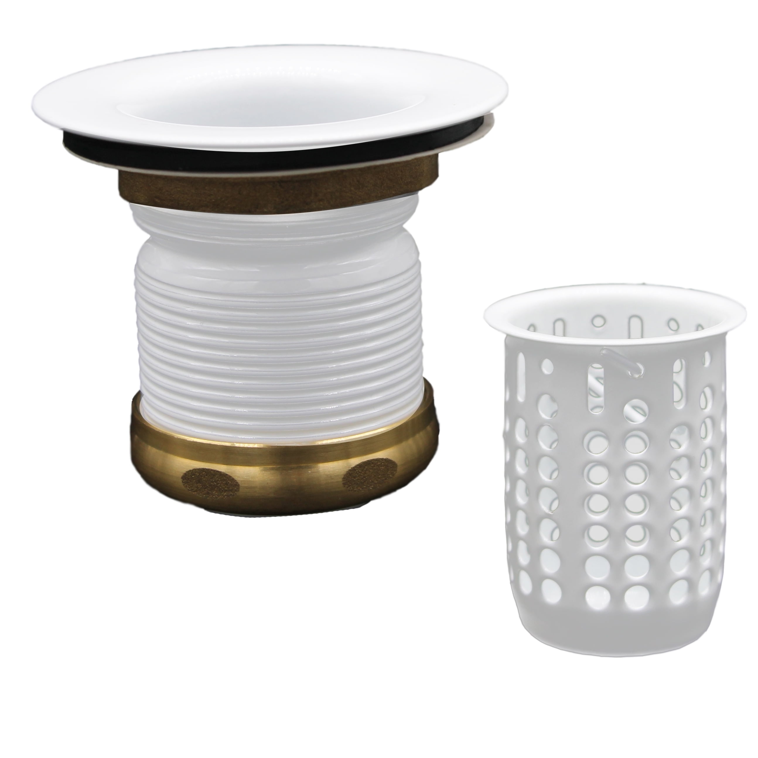 Westbrass Junior Bar and Laundry Sink Drain Assembly with Removable Strainer Basket, Powder Coat ...