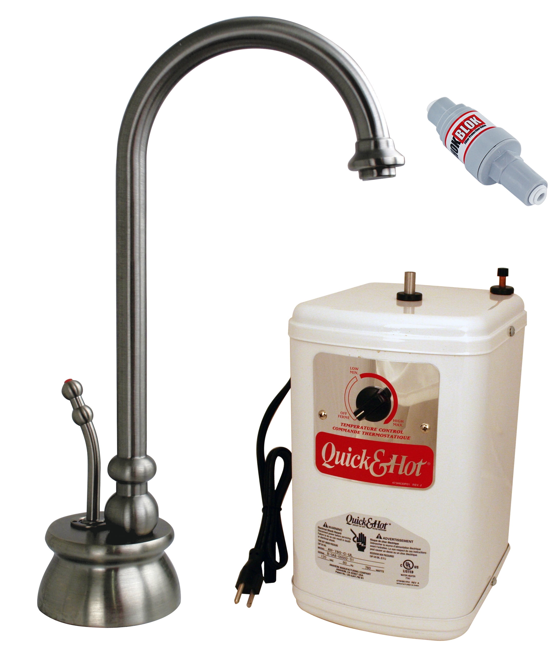 Westbrass 10" 1-Handle Hot Water Dispenser Faucet with Quick Hot Tank ...