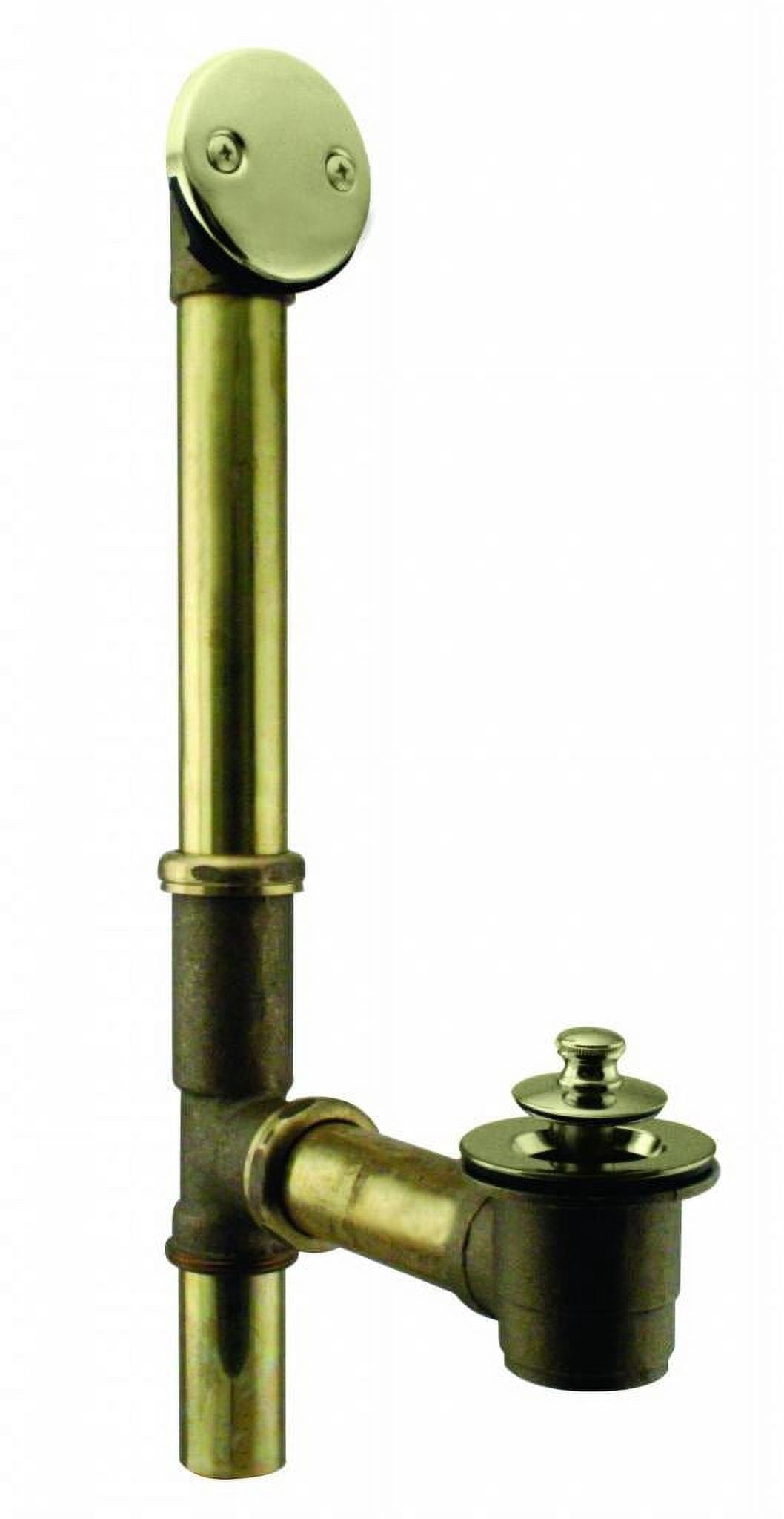 Westbrass 14" Brass Bath Waste & Overflow Assembly with Twist & Close ...