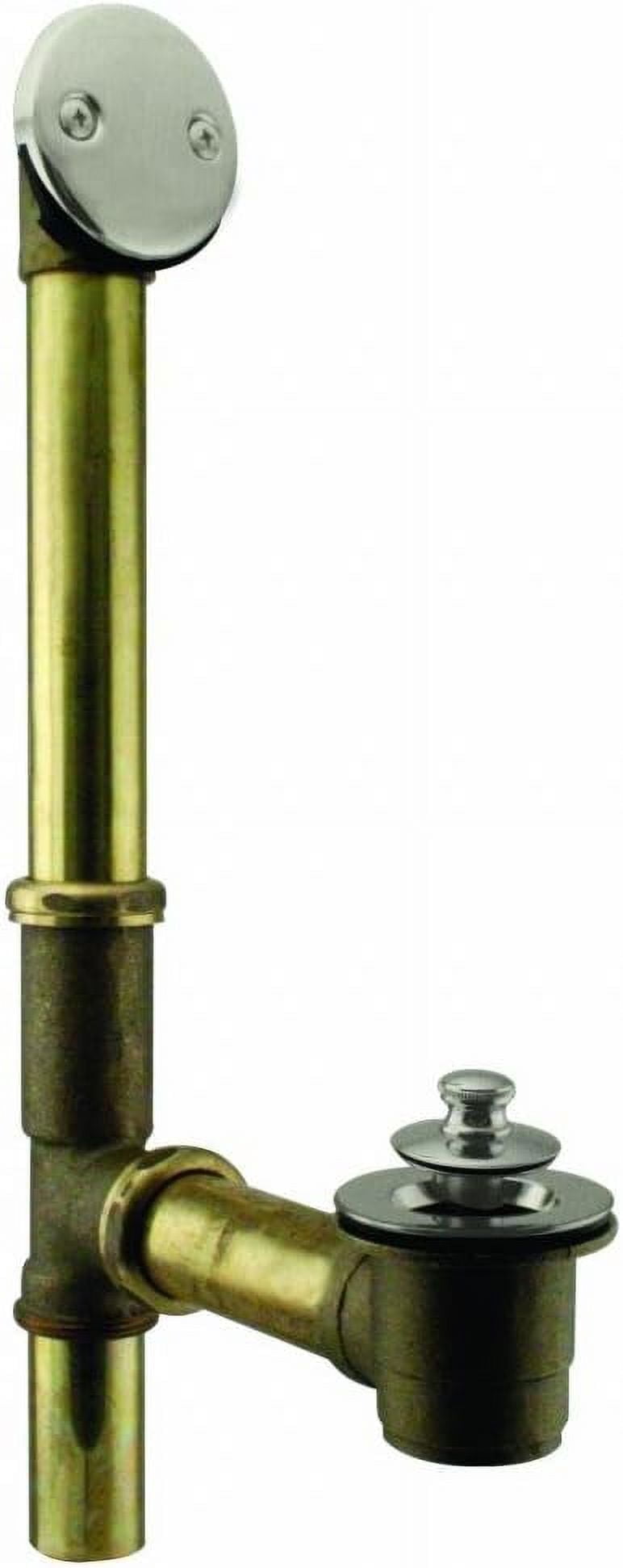 Westbrass 14" Brass Bath Waste & Overflow Assembly with Twist & Close ...