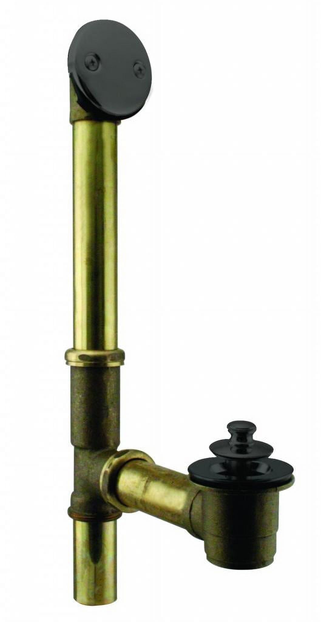 Westbrass 14" Brass Bath Waste & Overflow Assembly with Twist & Close ...