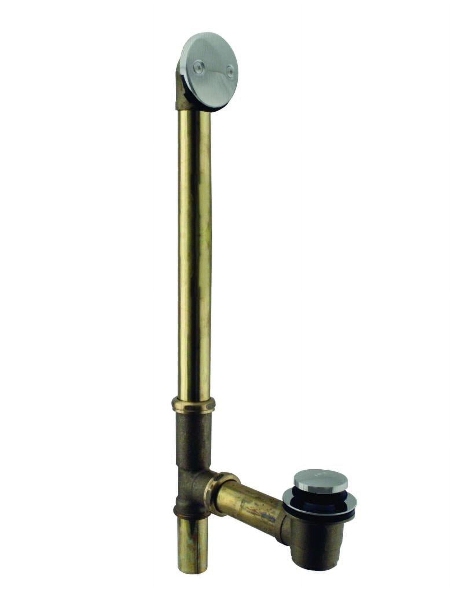 Westbrass 22-1/2" Brass Bathtub Waste & Overflow Assembly with Tip-Toe ...