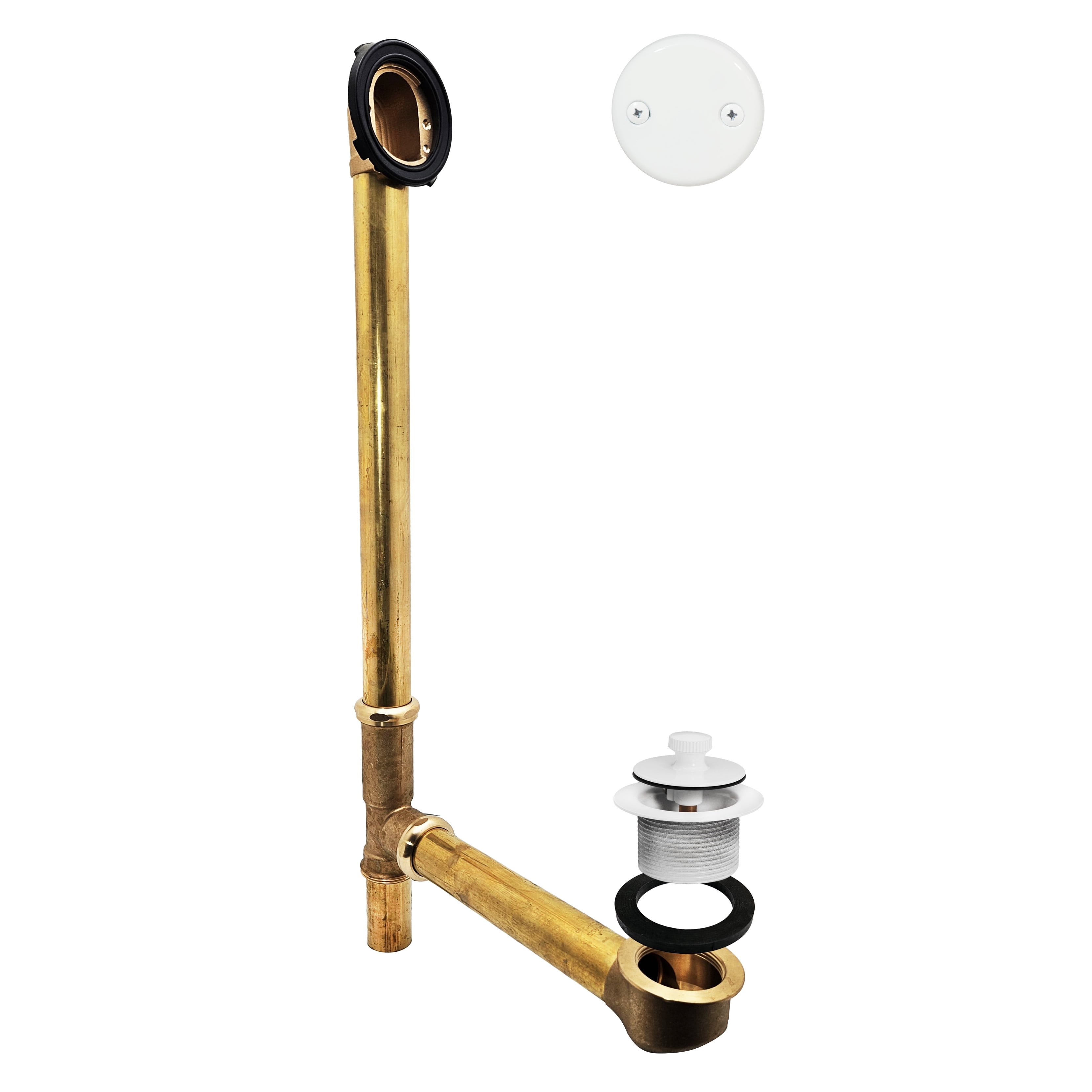 Westbrass 22-1/2" 17 ga. Bathtub Assembly with Pull & Close Drain and 2 ...