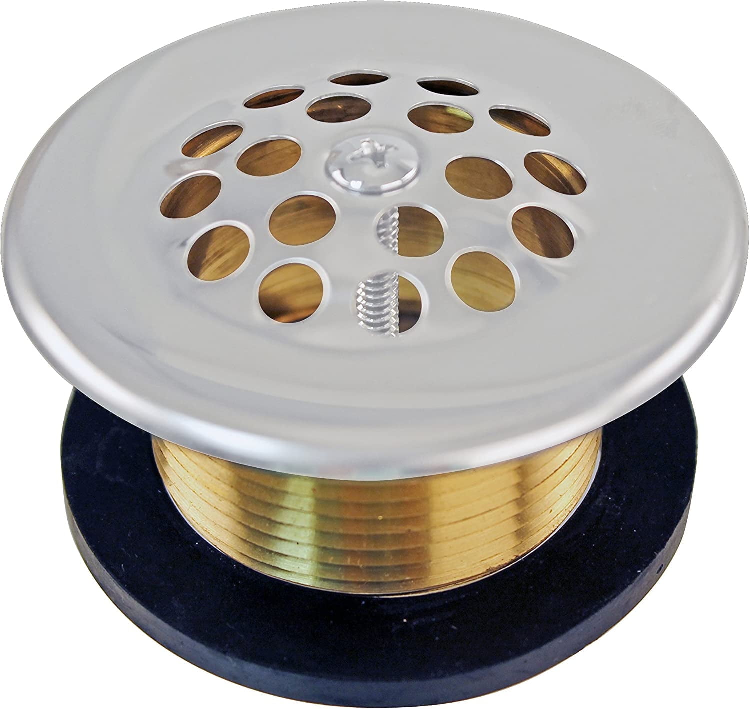 Westbrass D3311-C-50 1-1/2” Bathtub Strainer Grid Drain Cover, Powder ...