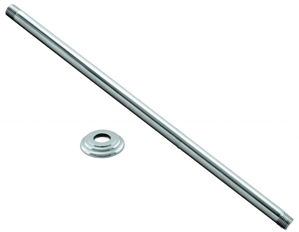 Westbrass D3624A-26 1/2" IPS x 24" Round Ceiling Mount Shower Arm with Flange, Polished Chrome ...