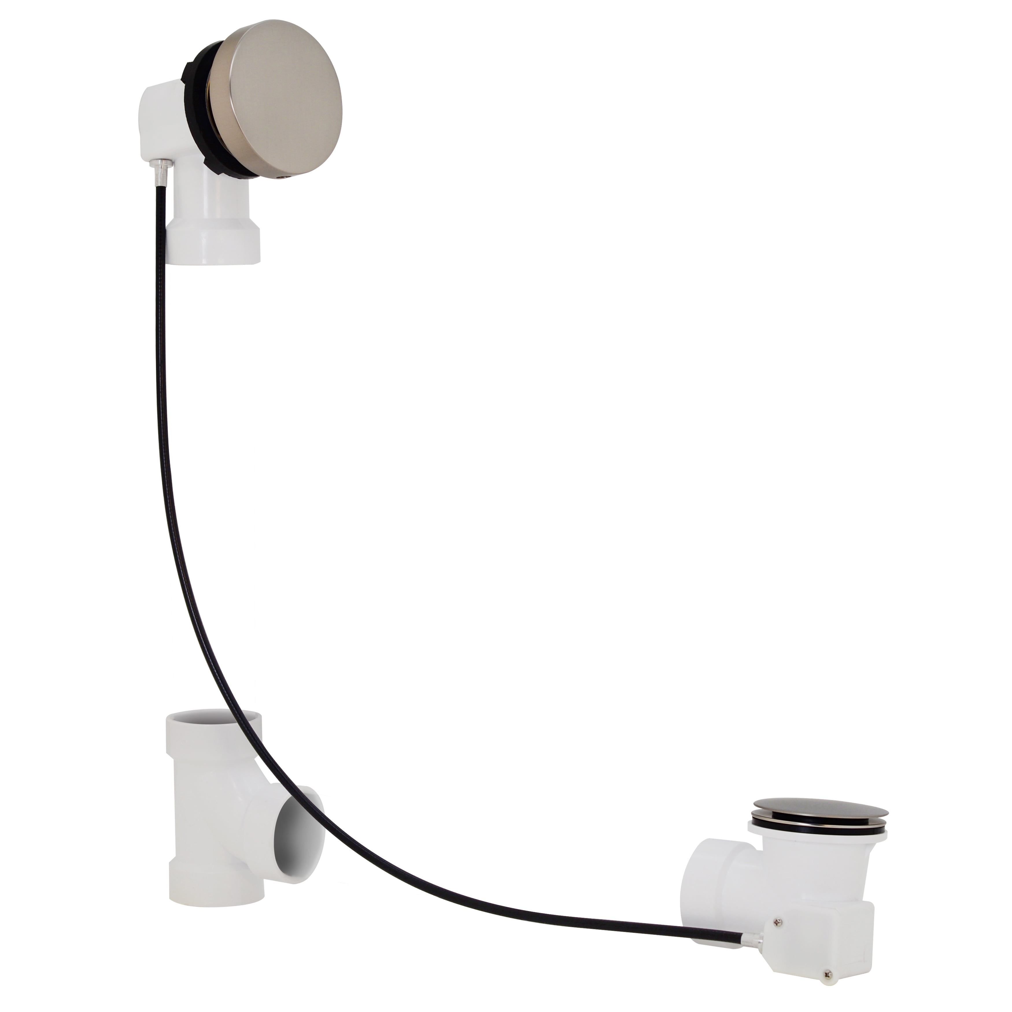 Westbrass D50P35SRE-07 35" Cable Drive Bathtub Drain Trim with Rotary ...