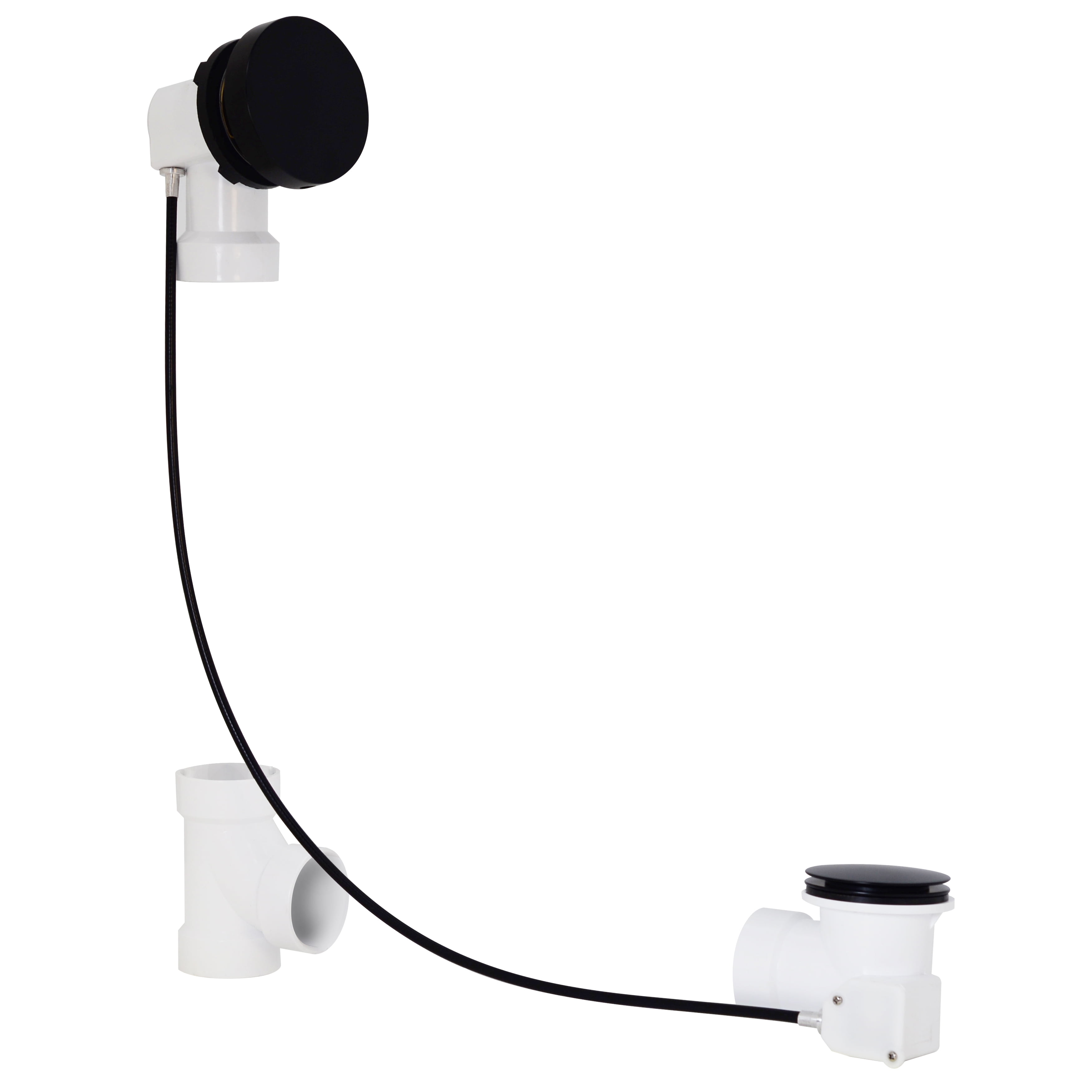 Westbrass D50P35SRE-62 35" Cable Drive Bathtub Drain Trim with Rotary ...