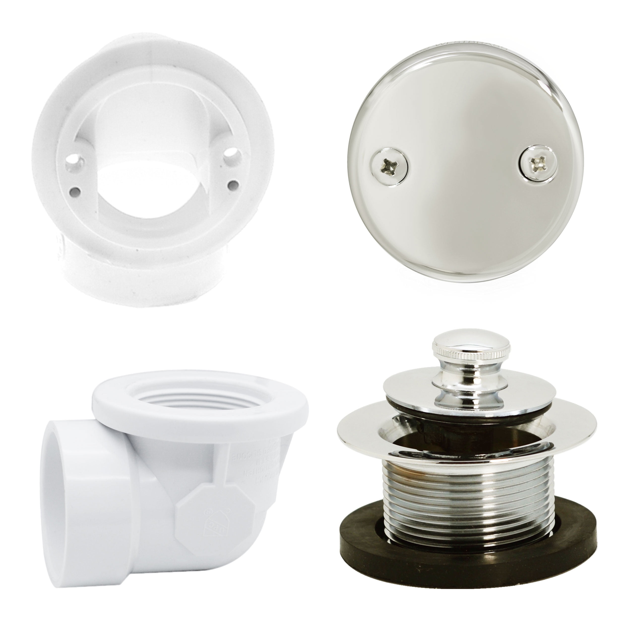 Westbrass 1-1/2" Pull & Drain Plumber's Pack with Two-Hole Elbow and ...