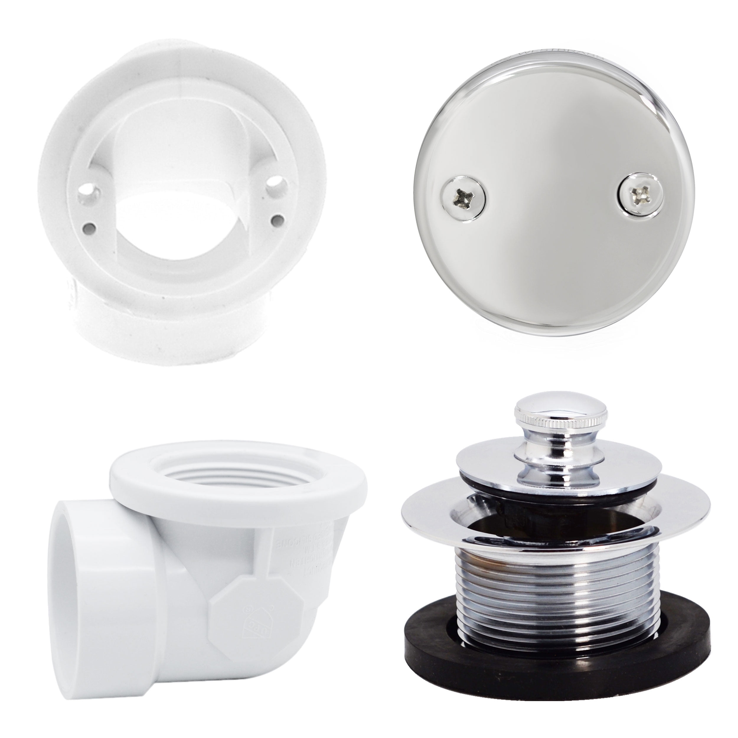 Westbrass 1-1/2" Pull & Drain Plumber's Pack with Two-Hole Elbow and ...