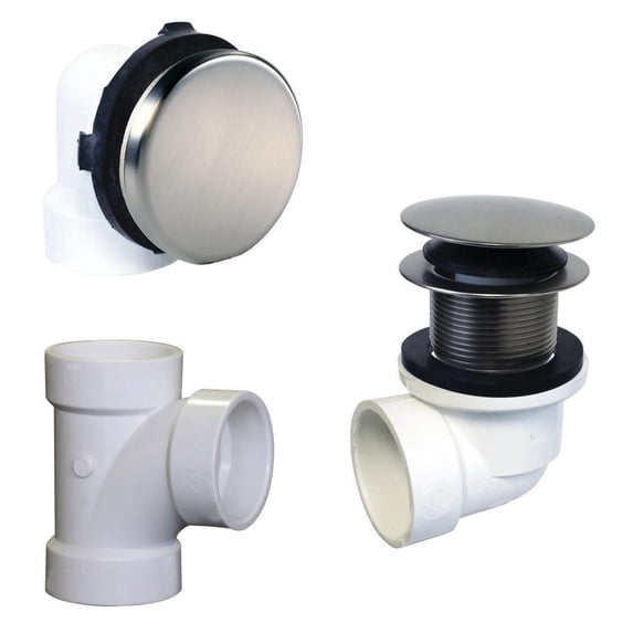 Westbrass D593PRK-20 Sch. 40 PVC Bathtub Assembly with Illusionary ...